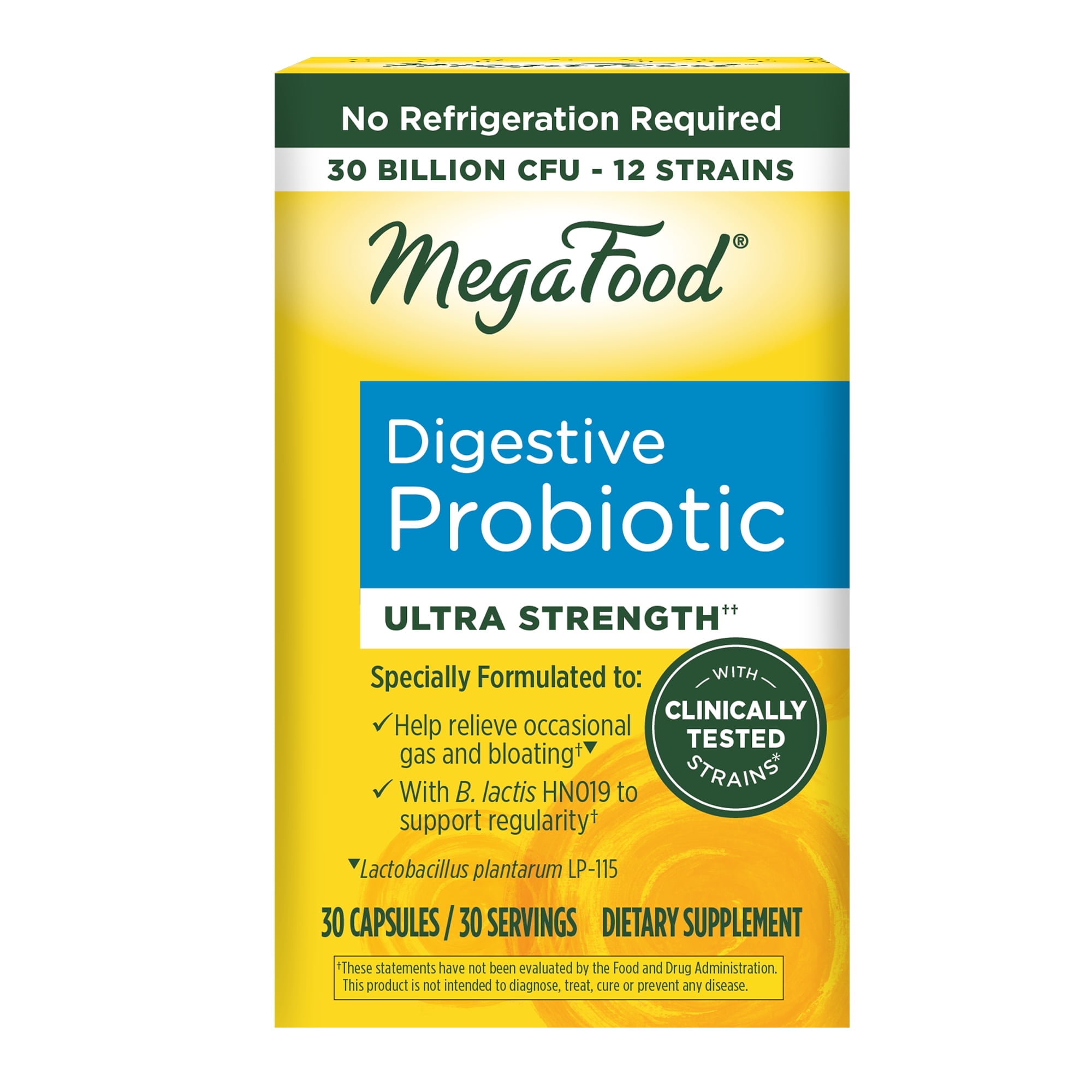 MegaFood Digestive Probiotic Ultra Strength - For Digestion, Gas ...