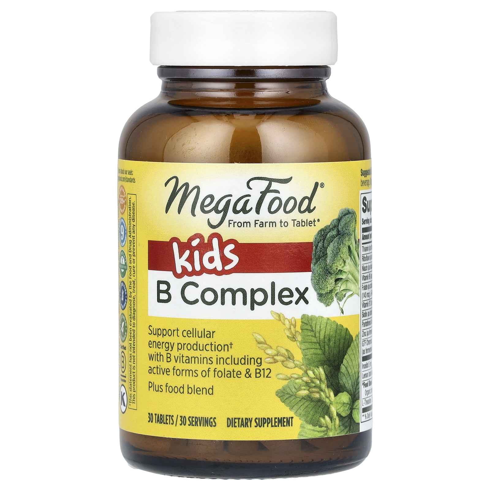 MegaFood Kids B Complex, 30 Tablets - Walmart.com
