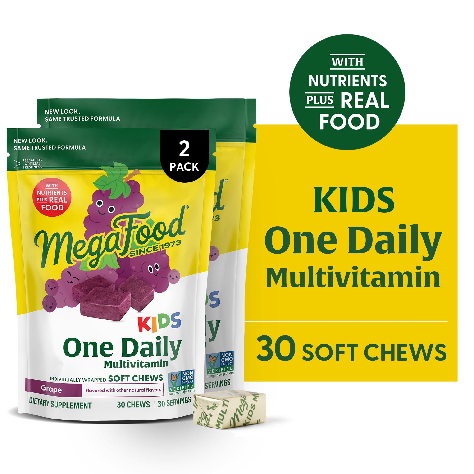 MegaFood, Kids One Daily Multivitamin Soft Chews, 30 Servings, 2 Pack ...