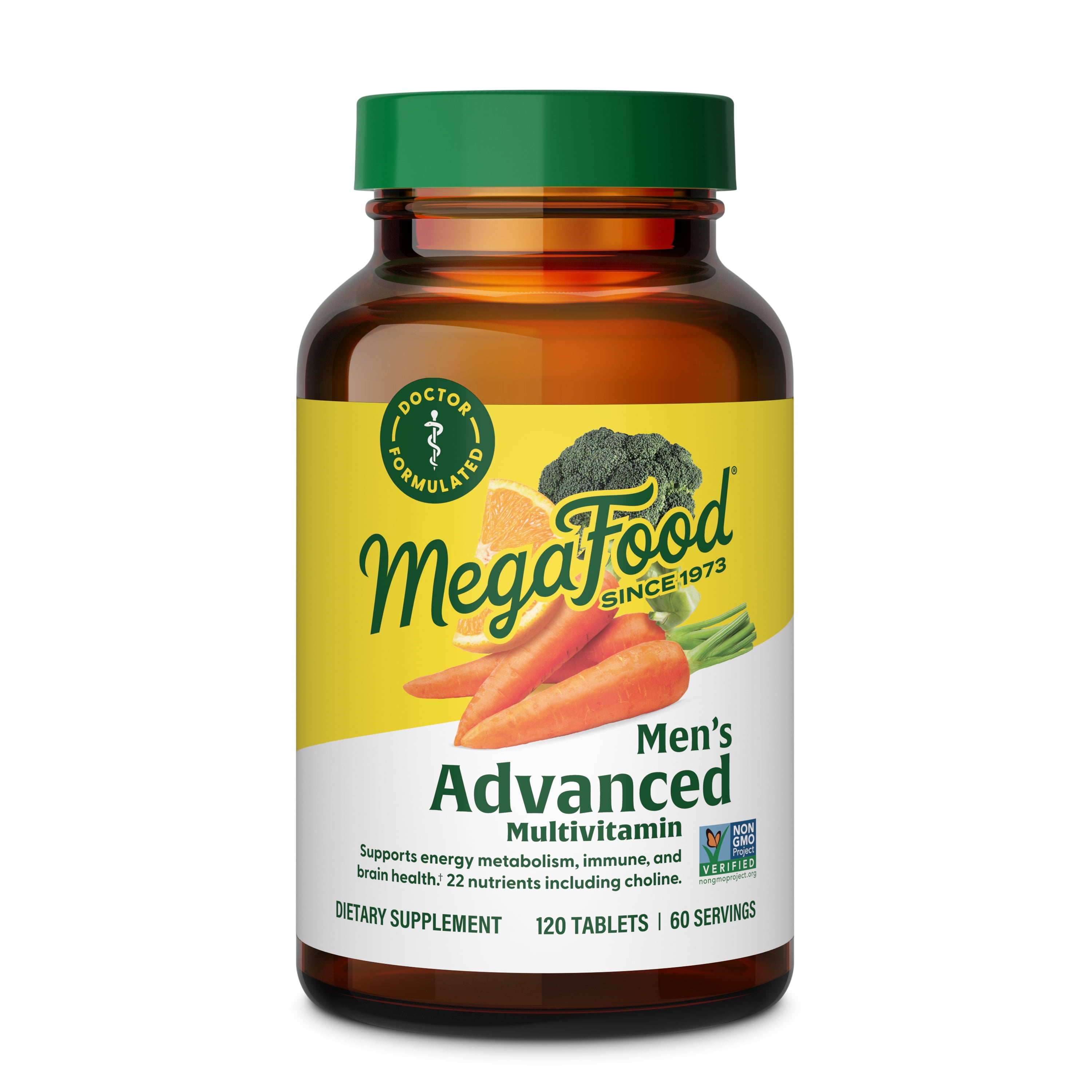 MegaFood Men's Advanced Multivitamin - Choline, Zinc, Vitamins B12, D3 ...