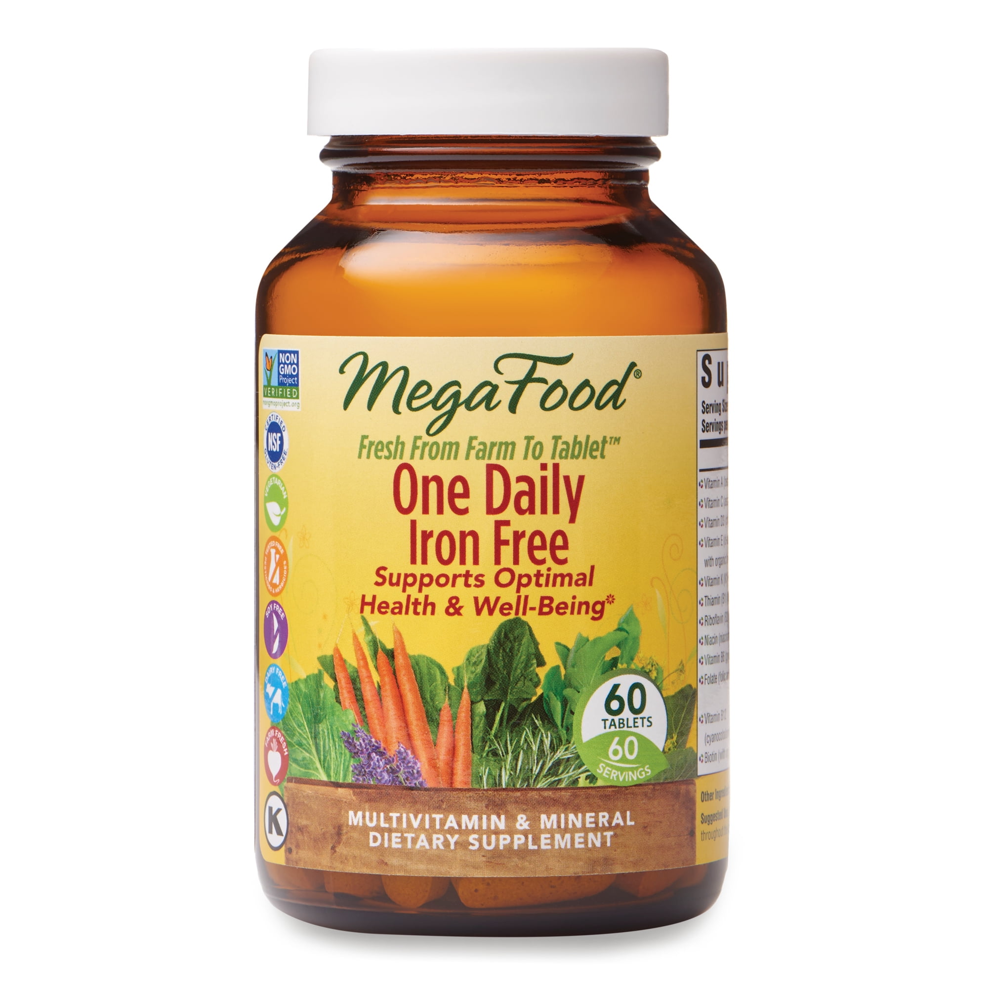 MegaFood One Daily Iron Free Multivitamin - Multivitamin for Women and ...