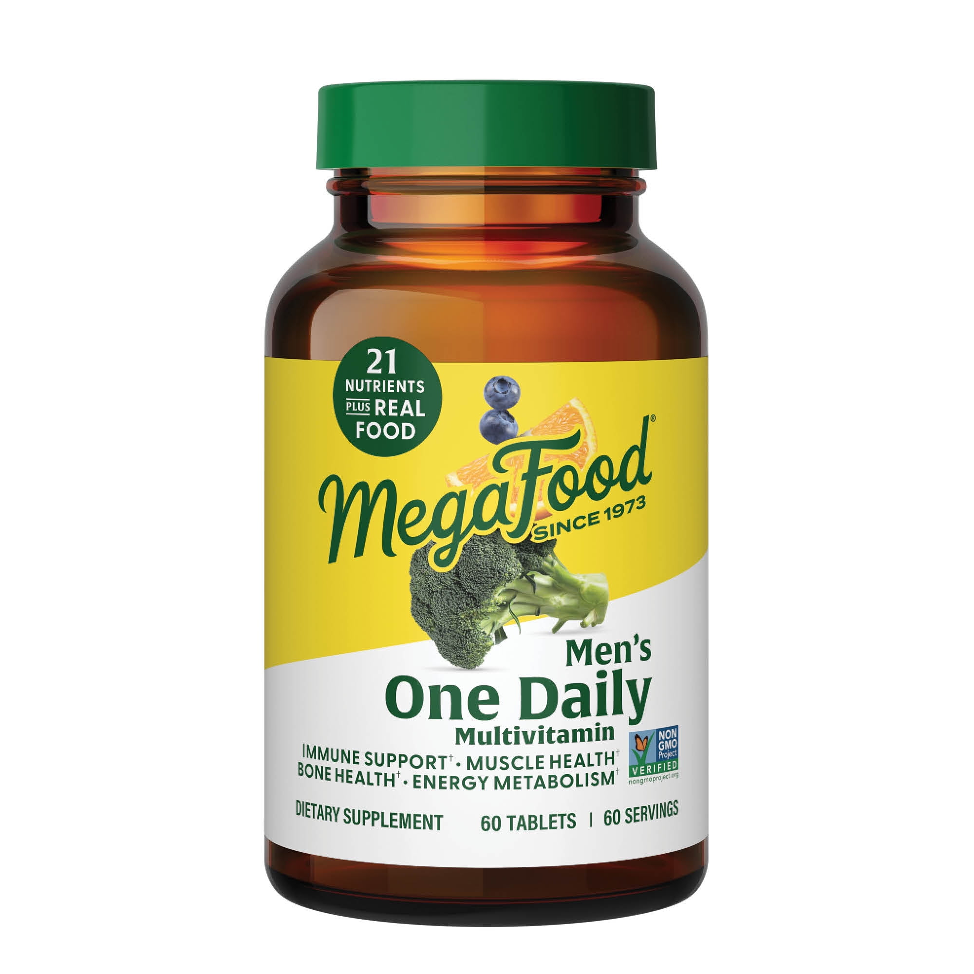 MegaFood Men's One Daily Multivitamin - Vitamins C, D3, B12 - Energy ...