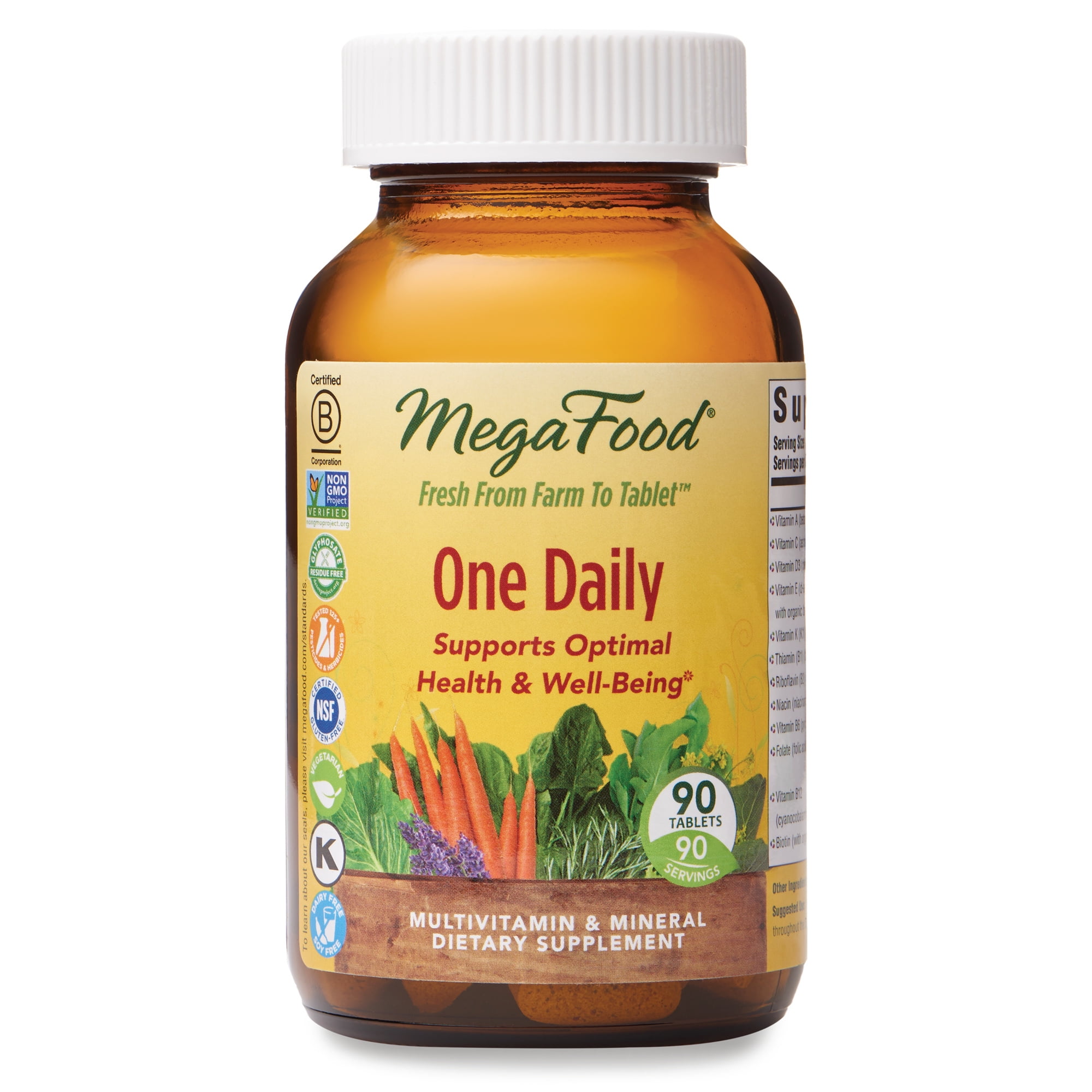 MegaFood Women's Daily Multivitamin - Iron, B Complex, Vitamins C&D ...