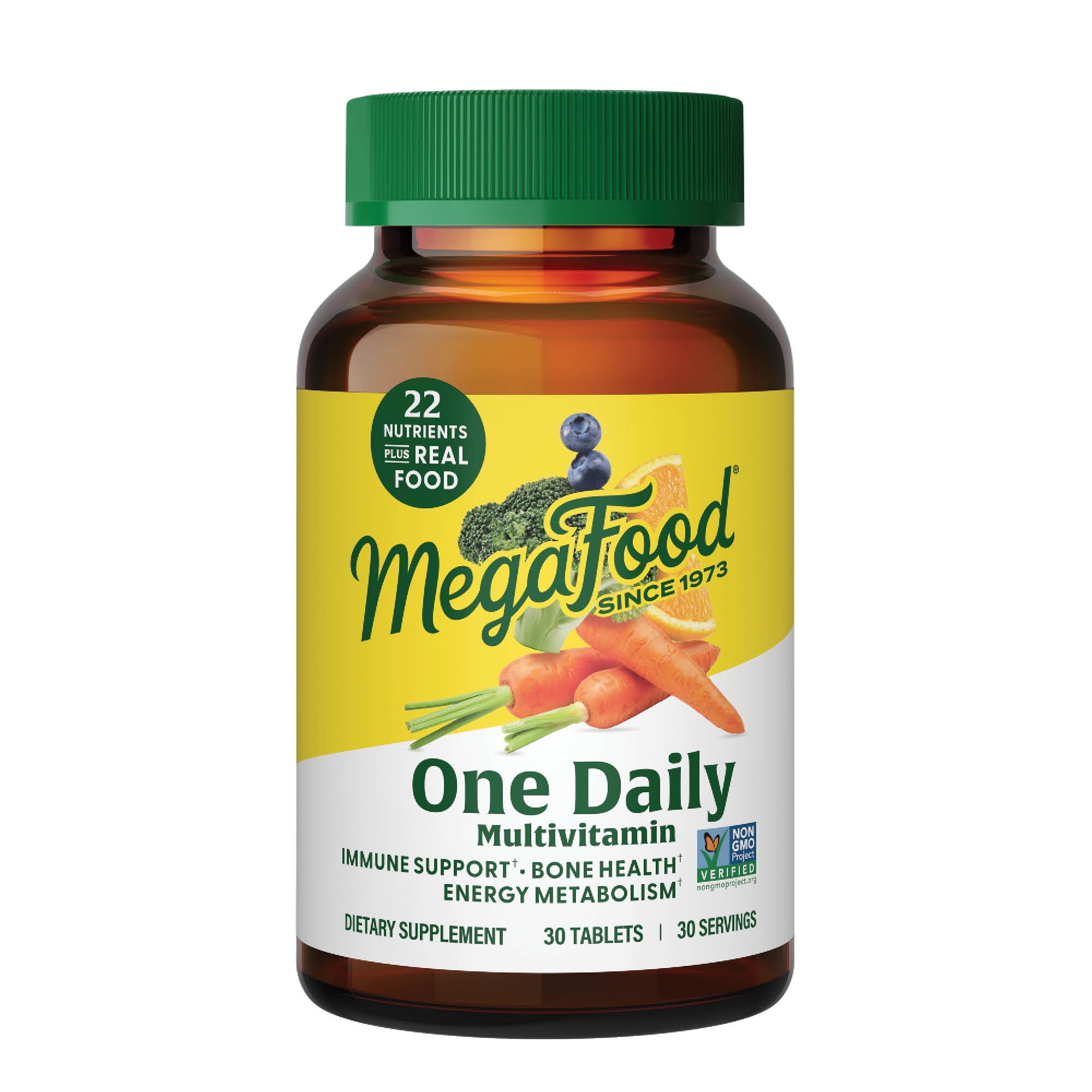 MegaFood One Daily Multivitamin - Immune & Bone Support - Vitamins C ...