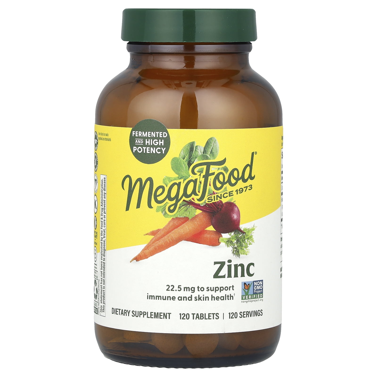 MegaFood Organic Foods Zinc Supplement, 120 Tabs for Immune Health ...