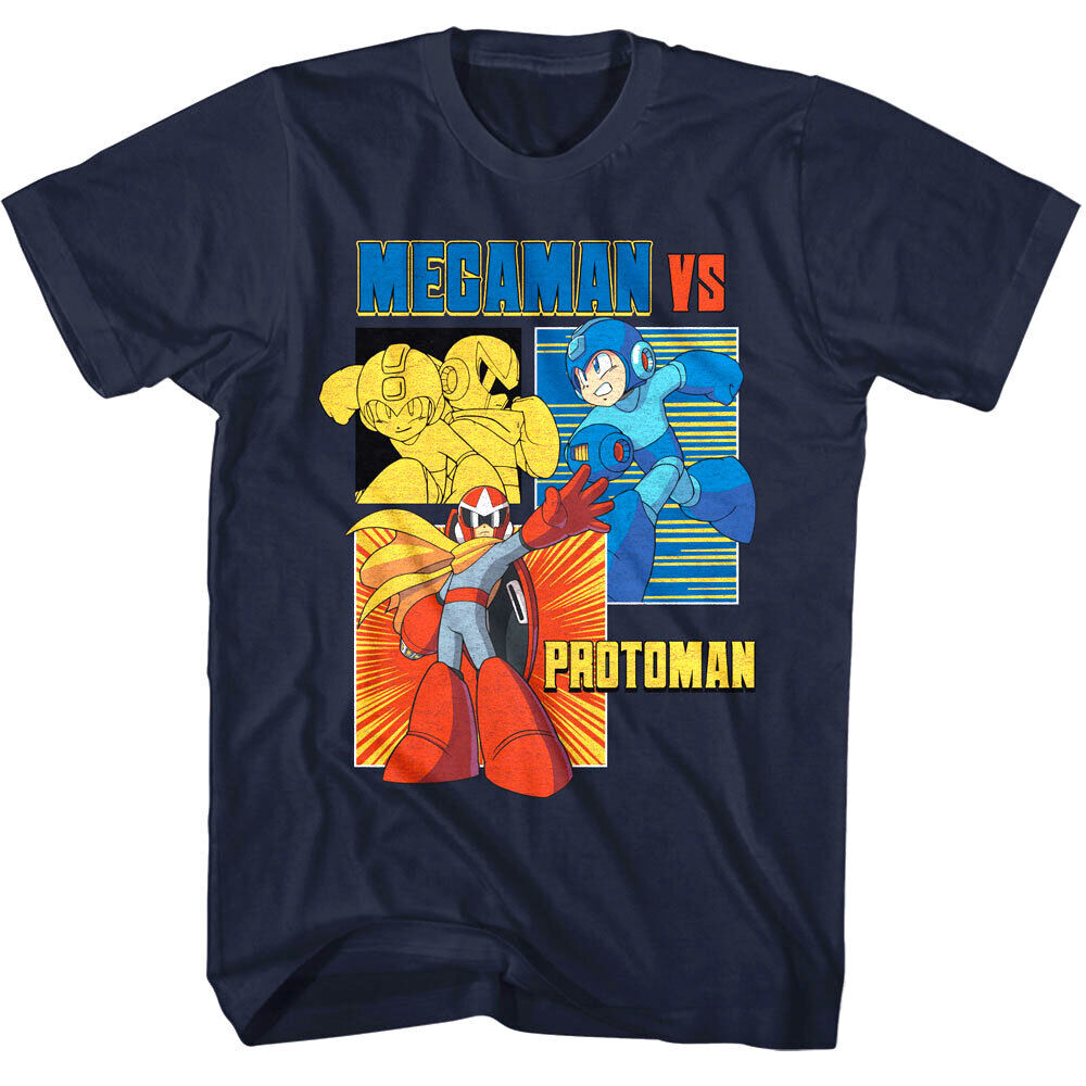 MegaMan versus Protoman Men's T Shirt Fight Rokkuman Capcom Video Game ...