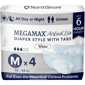 NorthShore MegaMax Adult Overnight Diapers, 12-Hour Tab-Style, Large ...