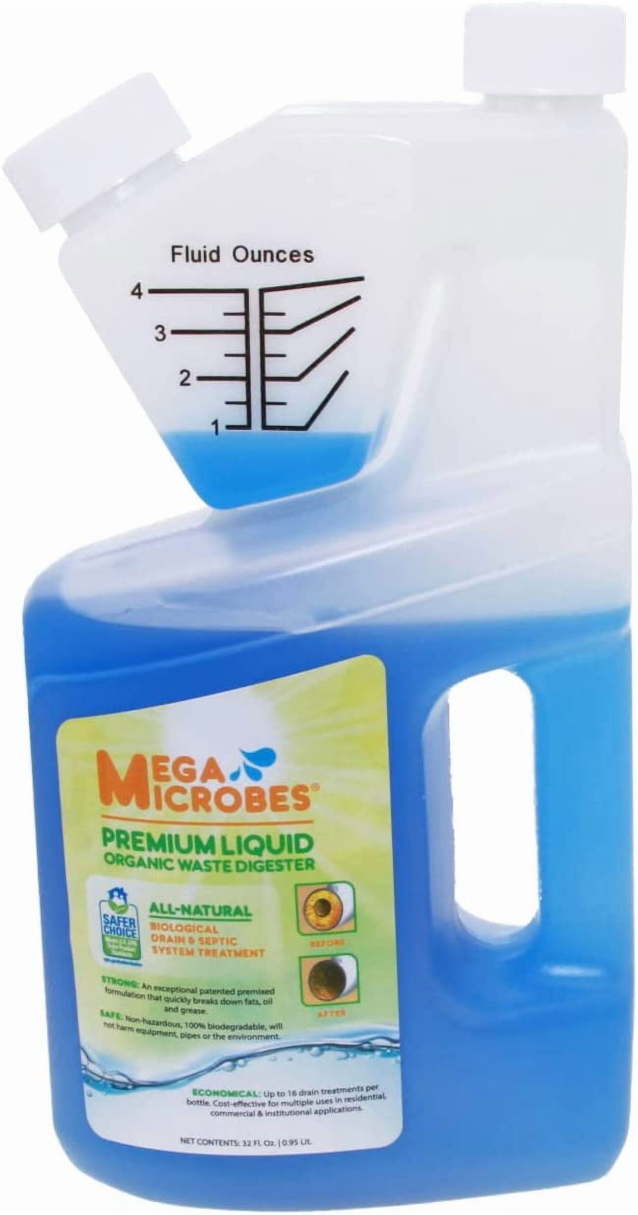 MegaMicrobesNo-Mixing Liquid Drain, Septic, Trap and Pump Treatment, 32 ...