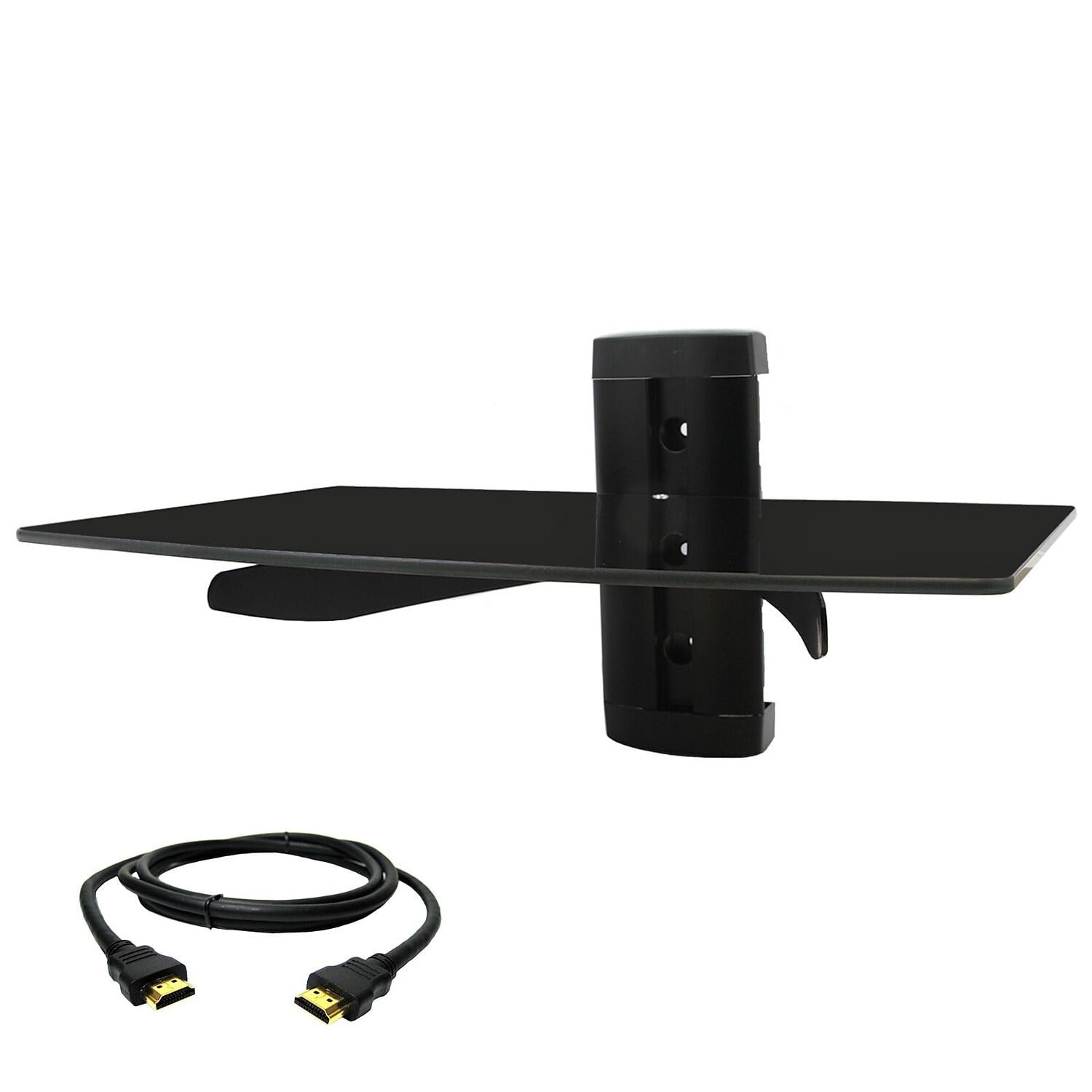 MegaMounts Tempered Glass Shelf Wall Mount with HDMI Cable - Walmart.com