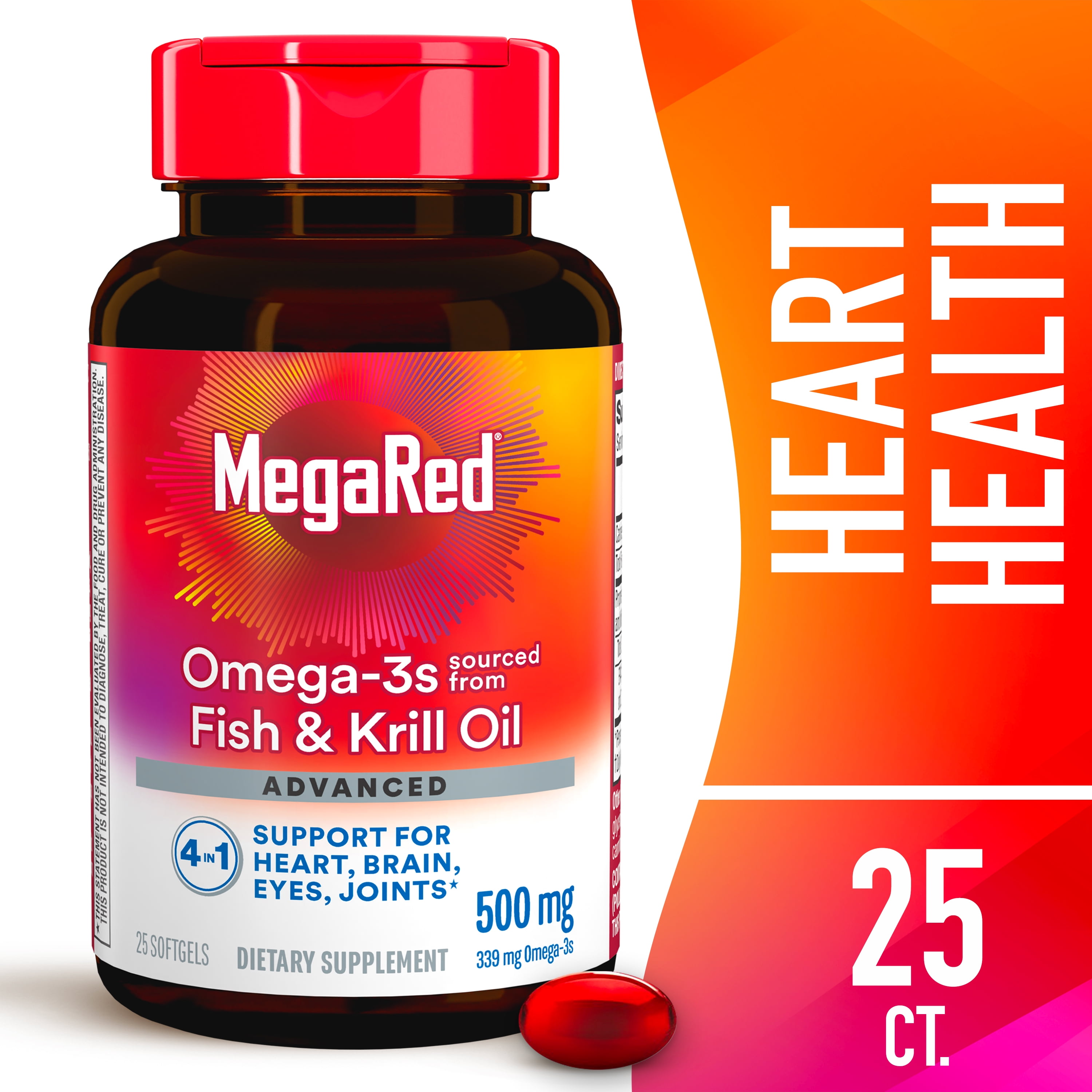 MegaRed Advanced 4in1 500mg, 25 Softgels - Walmart.com