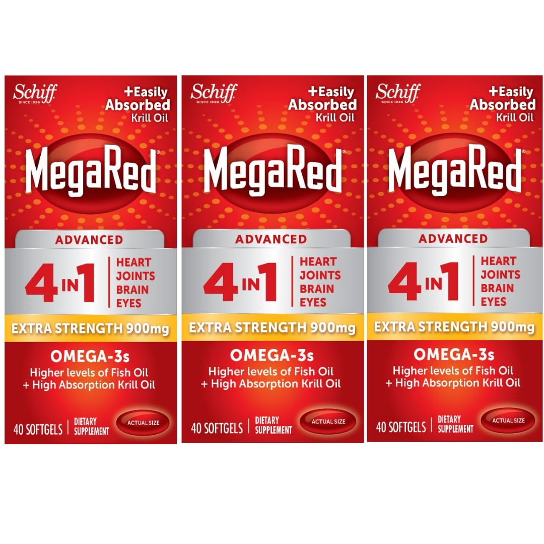 MegaRed Advanced 4in1 Extra Strength Mini Capsules, Omega-3 Fish ...
