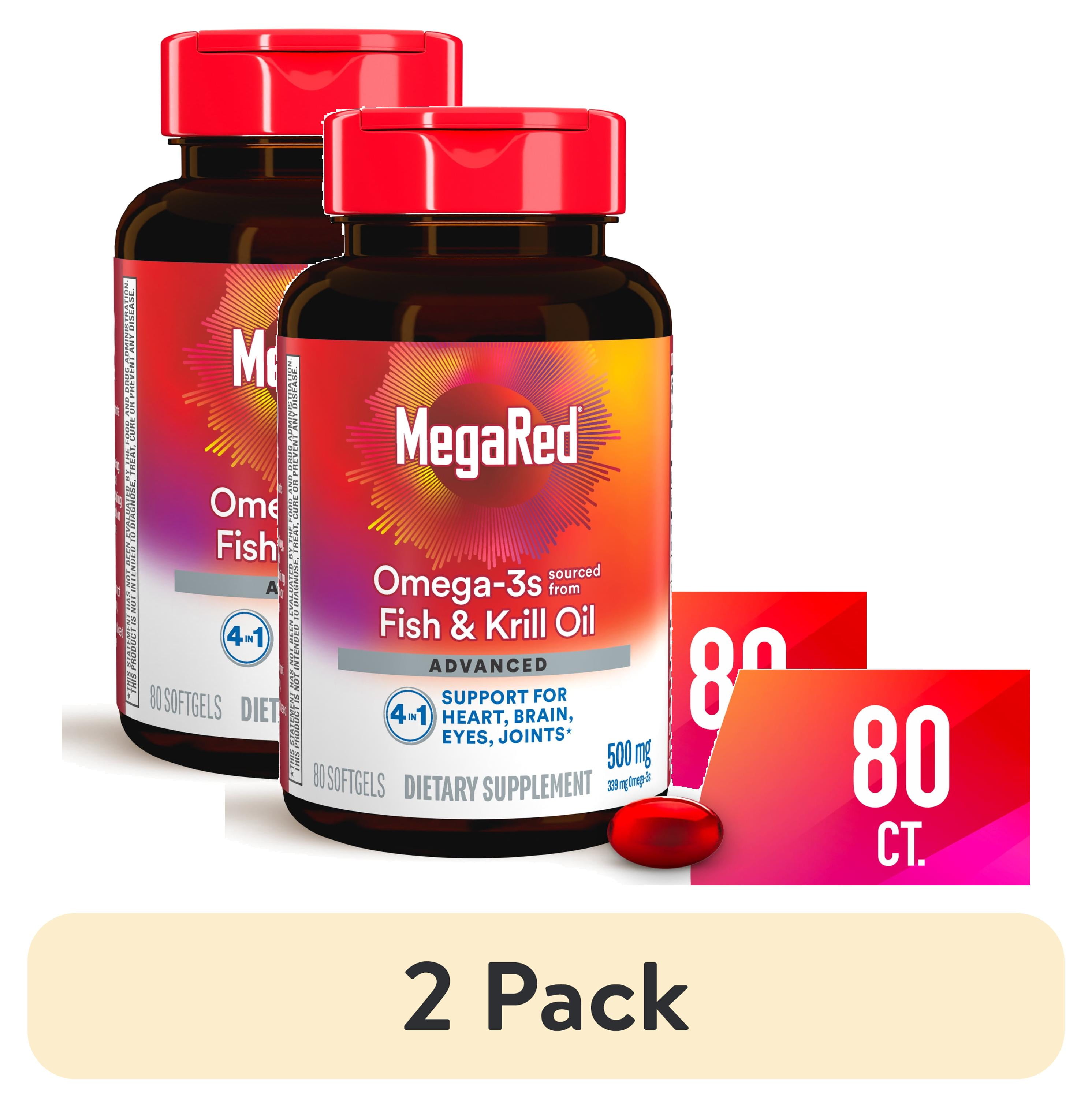 (2 pack) MegaRed Extra Strength 500mg Omega-3 Fish Krill Oil ...