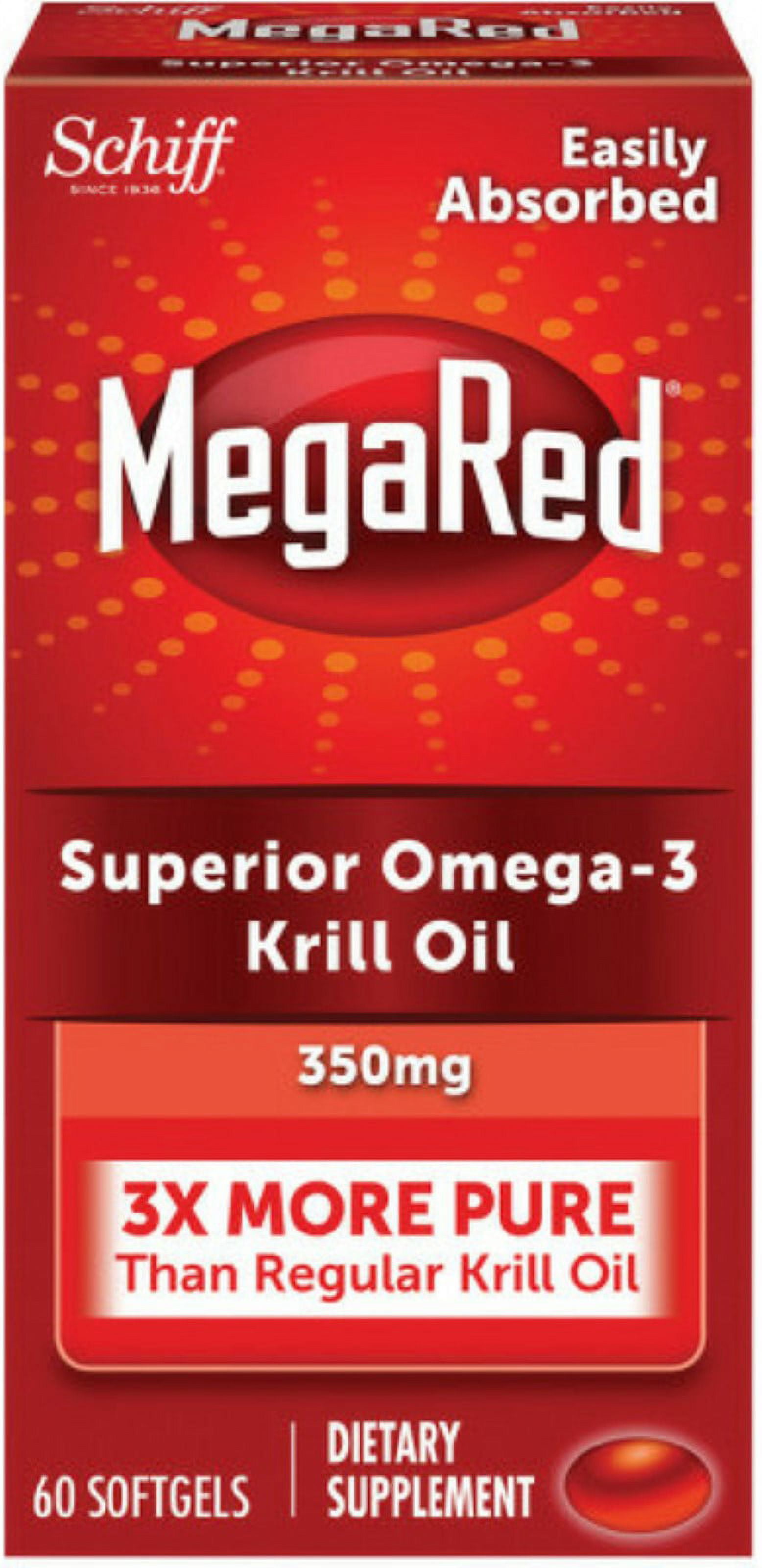 MegaRed Omega 3 Krill Oil 350mg Supplement, 60 ea (Pack of 4) - Walmart.com