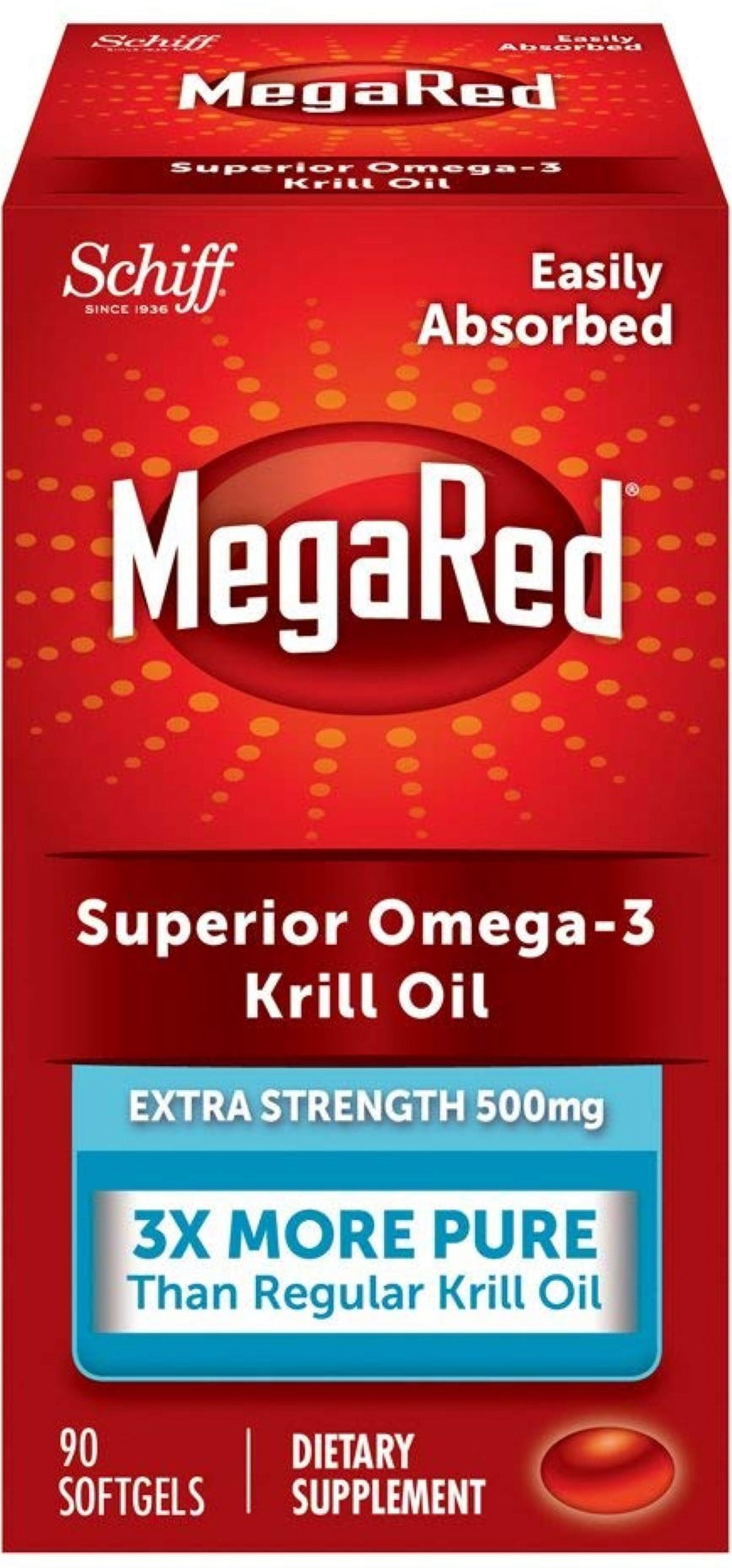 MegaRed Omega-3 Krill Oil Softgels, 500mg, 90ct, Dietary Supplement for ...