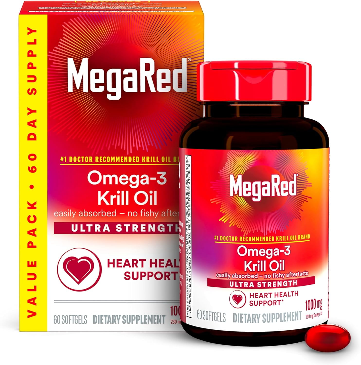 MegaRed Ultra Strength Krill Oil 1000mg – High-Potency Omega-3 ...
