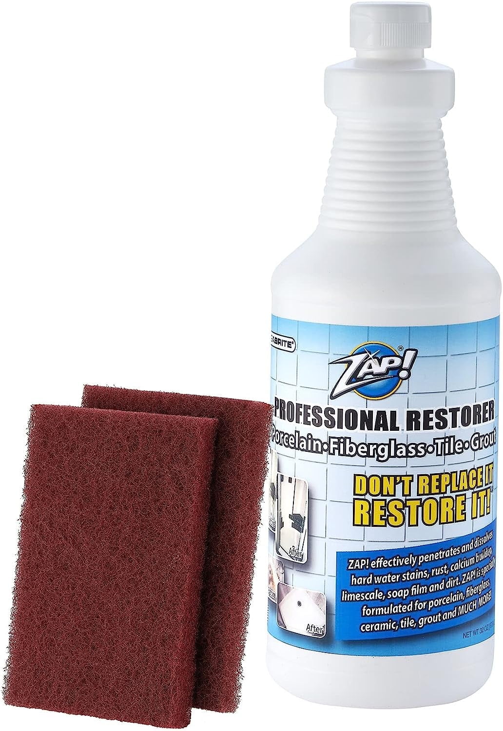 ZAP! Professional Tile & Grout Restorer | Cleans & Restores Porcelain ...