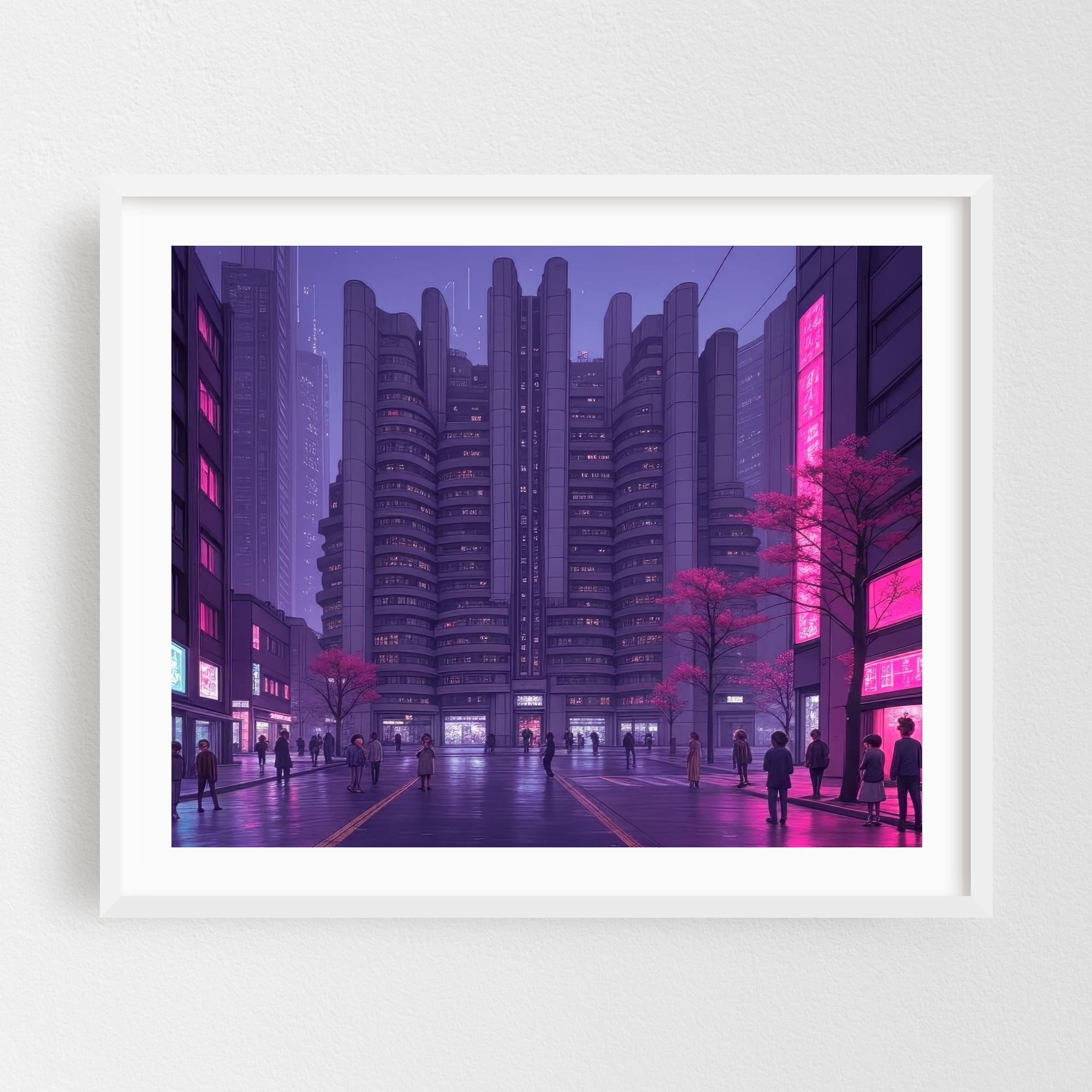 About Megacity Brutalism - Illustration Cityscape Neon Sign Sci-Fi Nightlife Architecture Cherry ...