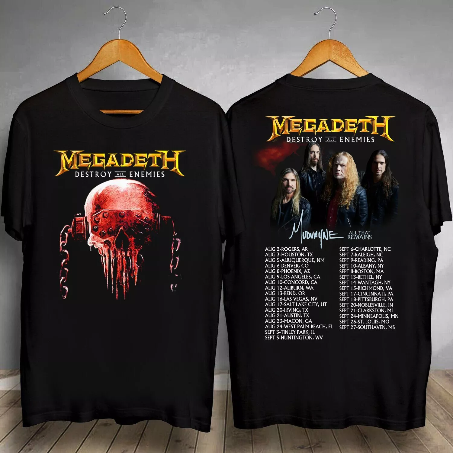 Megadeth Announces Destroy All Enemies Tour Dates 2024 Shirt, Size L ...
