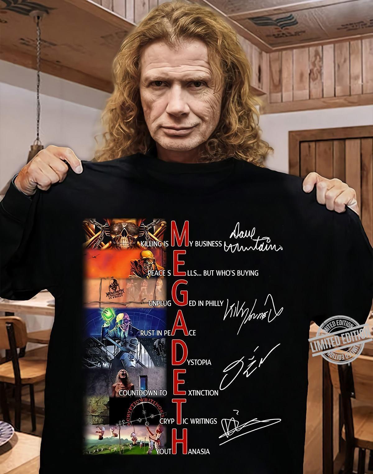 Megadeth Band Members Signatures Shirt Classic Black Men Unisex ...