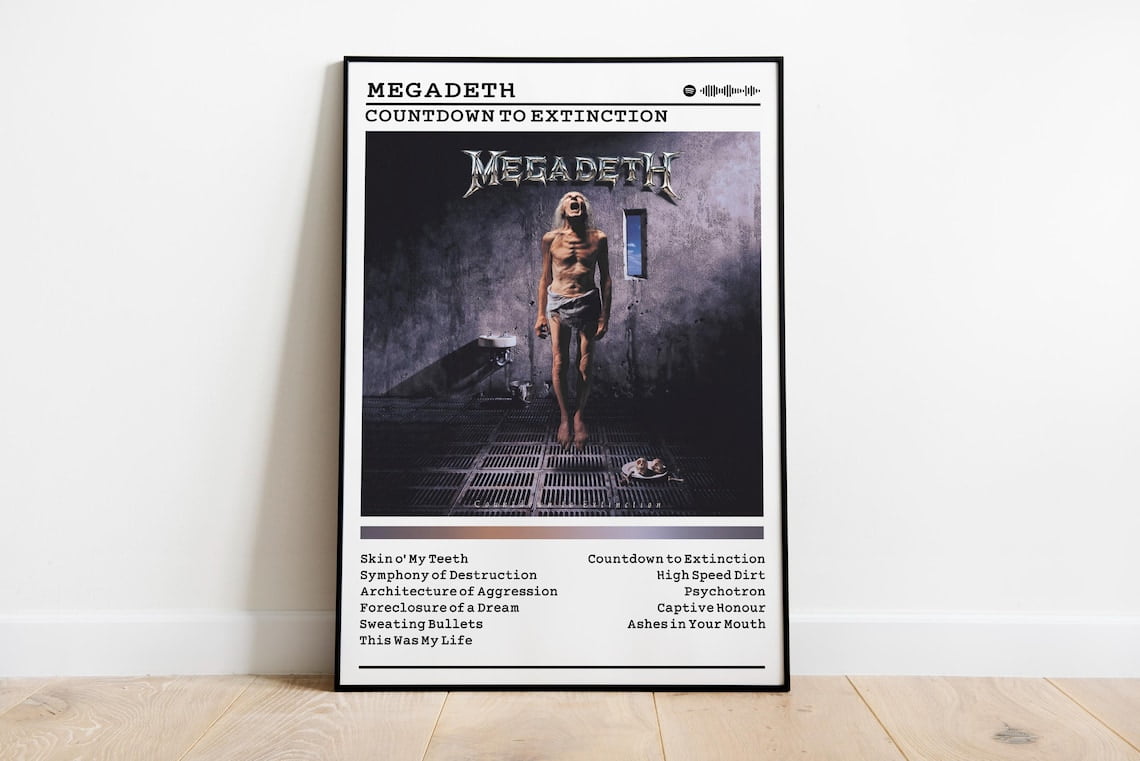 Megadeth 'Countdown To Extinction' Album Cover Art #808, Unframed ...
