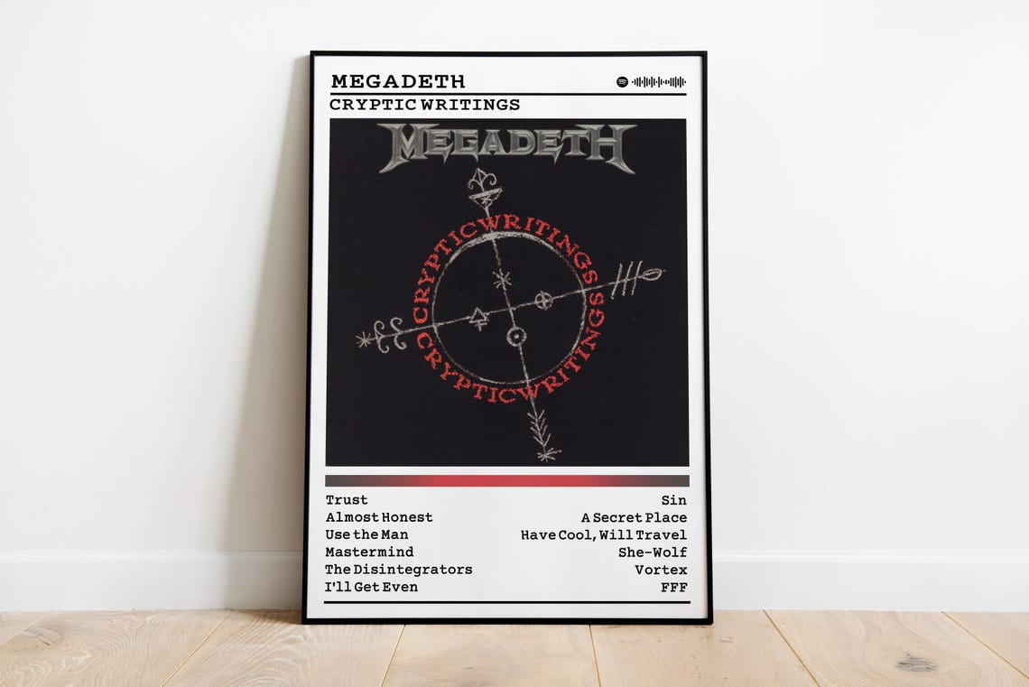 Megadeth Cryptic Writings Album : Metal Music Wall Art #807, Unframed ...