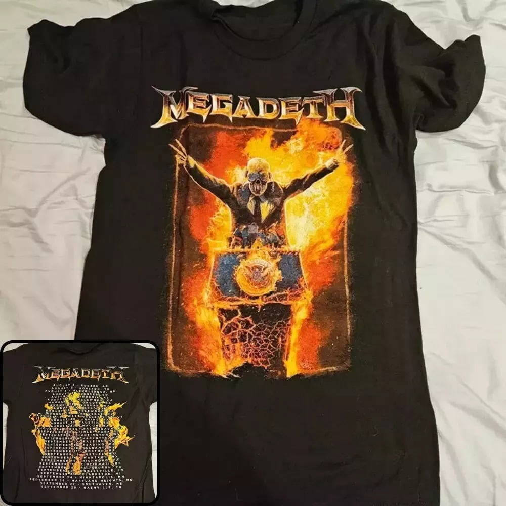 Megadeth Destroy All Enemies Tour 2024 Front And Back Print Cotton T ...