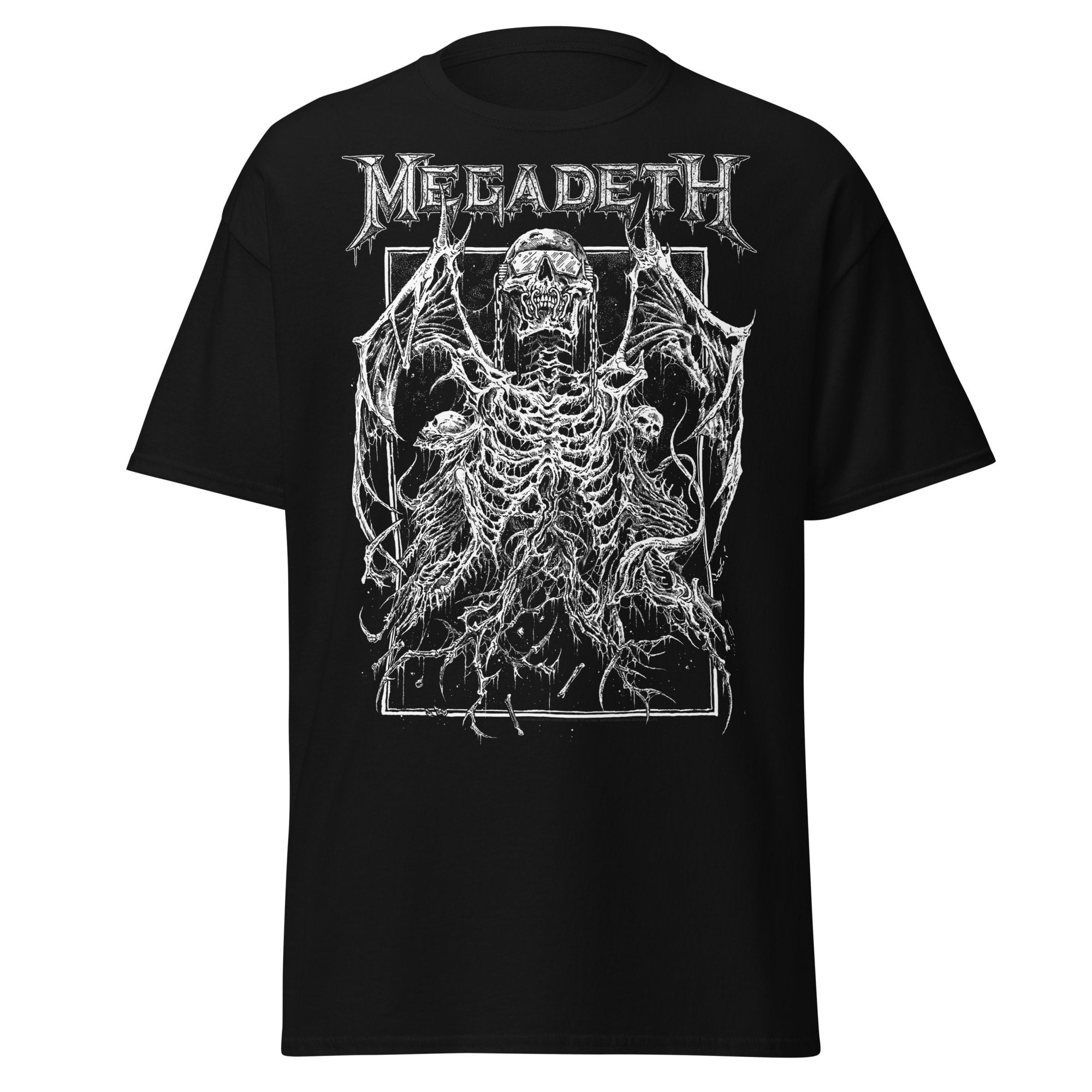 Megadeth Skeleton Wings Jumbo Print Unisex T-Shirt - Black - Extra ...