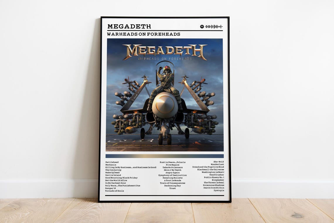 Megadeth "Warheads On Foreheads" Album Print - Metal Music Wall Art ...