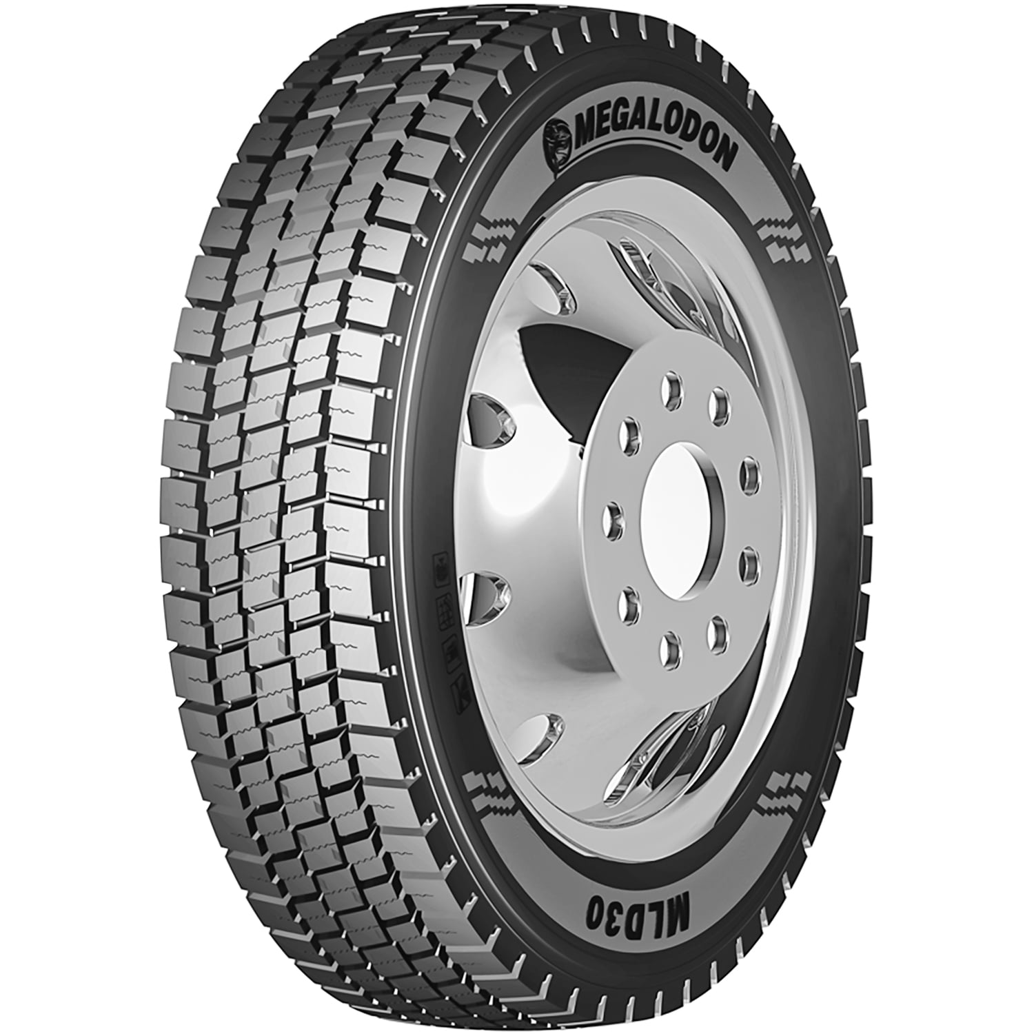 Megalodon MLD30 245/70R19.5 135/133M H 16 Ply Drive Commercial Tire ...