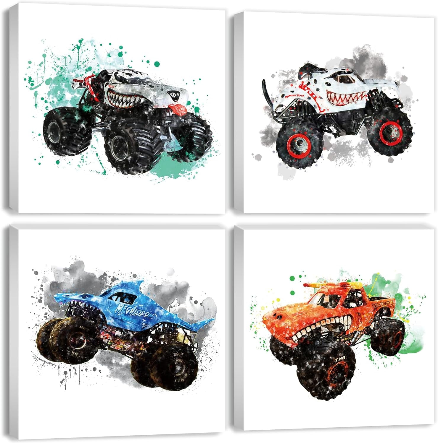 Customer reviews for Megalodon Monster Truck Canvas Wall Art Kids Room ...