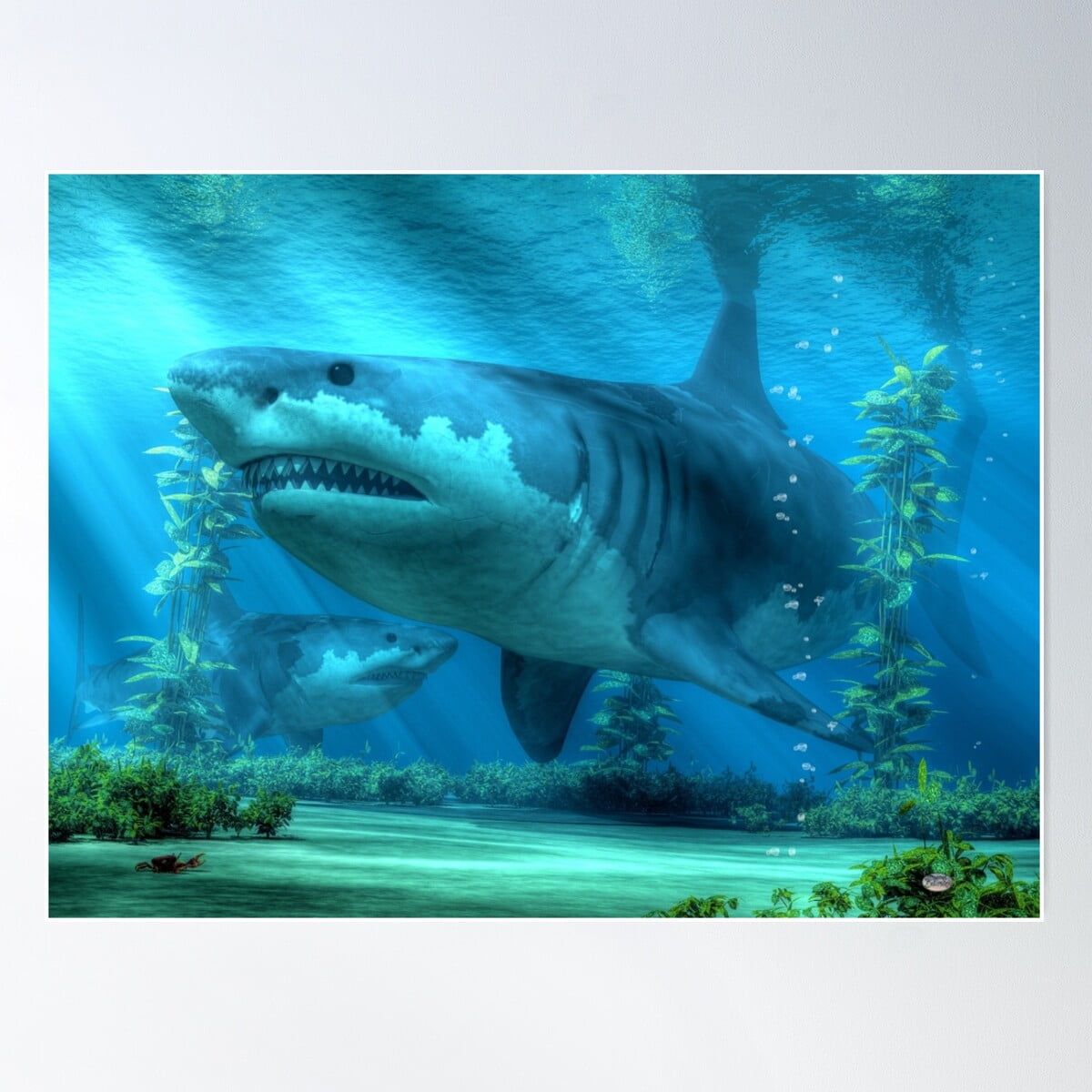 Megalodon Poster Wall Art, Modern Wall Decor For Living Room Bedroom, 8x12 UNFRAMED - Walmart.com
