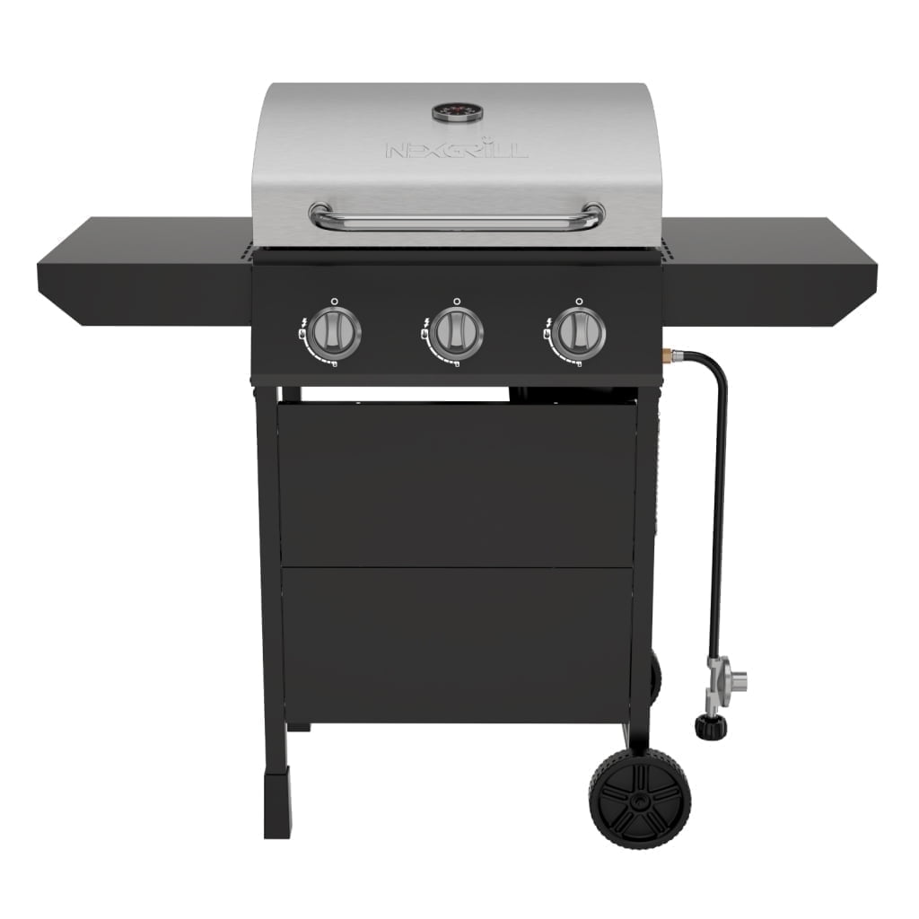 Nexgrill 3 Burner Propane Gas Grill with Stainless Steel BBQ Side ...