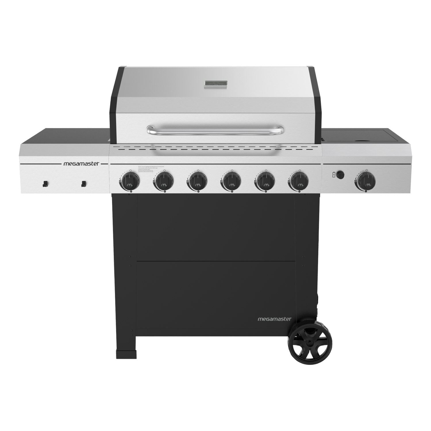 Megamaster Stainless Steel 6-Burner Propane Gas Grill with Side Burner ...