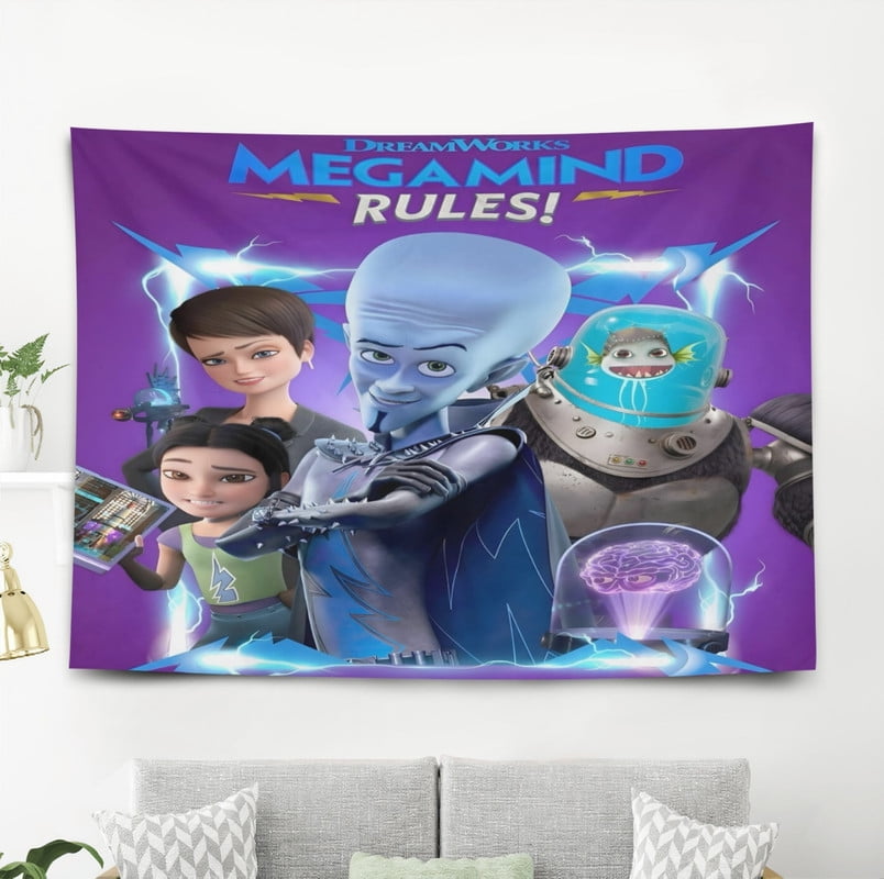 Megamind Pattern Wall Hanging 50*60 Inches High-Quality Peach Skin ...