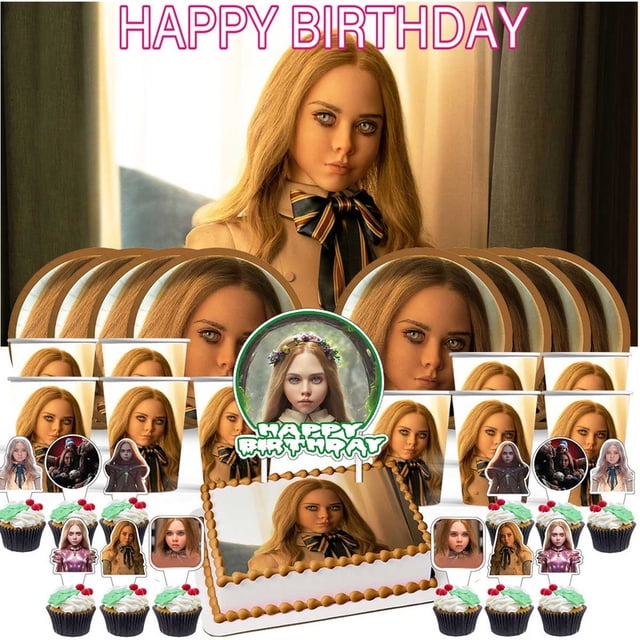 Megan M3GAN movie Birthday Cups Party Supplies Decor Backdrop Paper ...