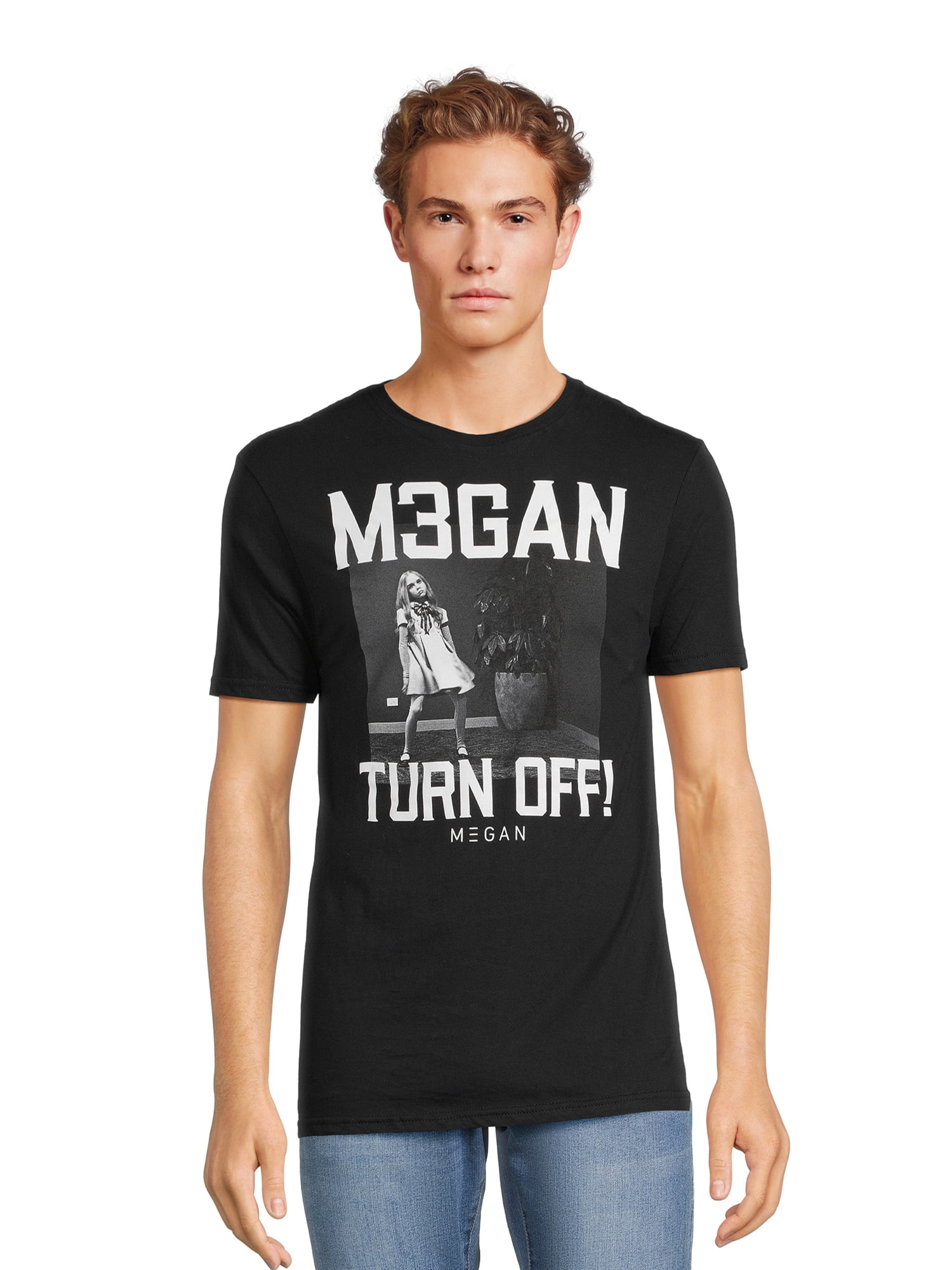 Megan Men's & Big Men's Turn Off Graphic Tee with Short Sleeves, Sizes ...