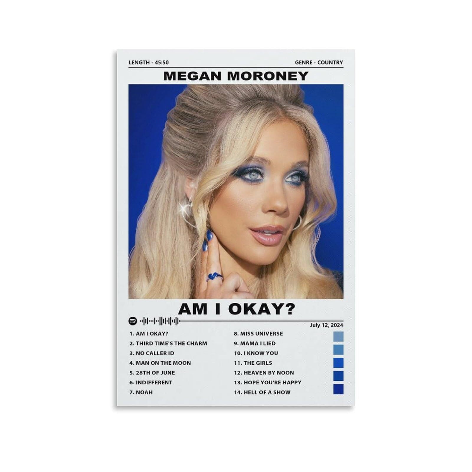 Megan Moroney -Am I Okay Canvas Poster Bedroom Decoration Landscape ...