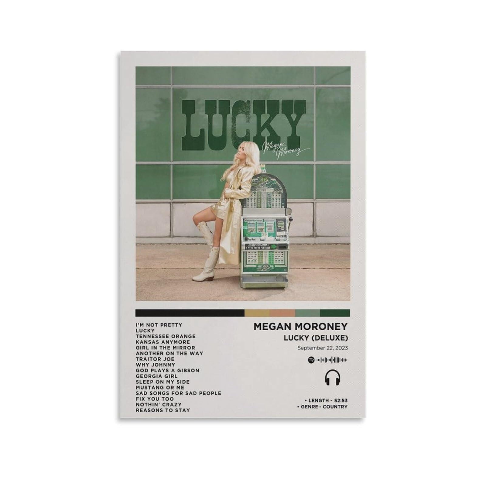 Megan Moroney Lucky Canvas Poster Bedroom Decoration Landscape Office Valentine's Birthday Gift ...