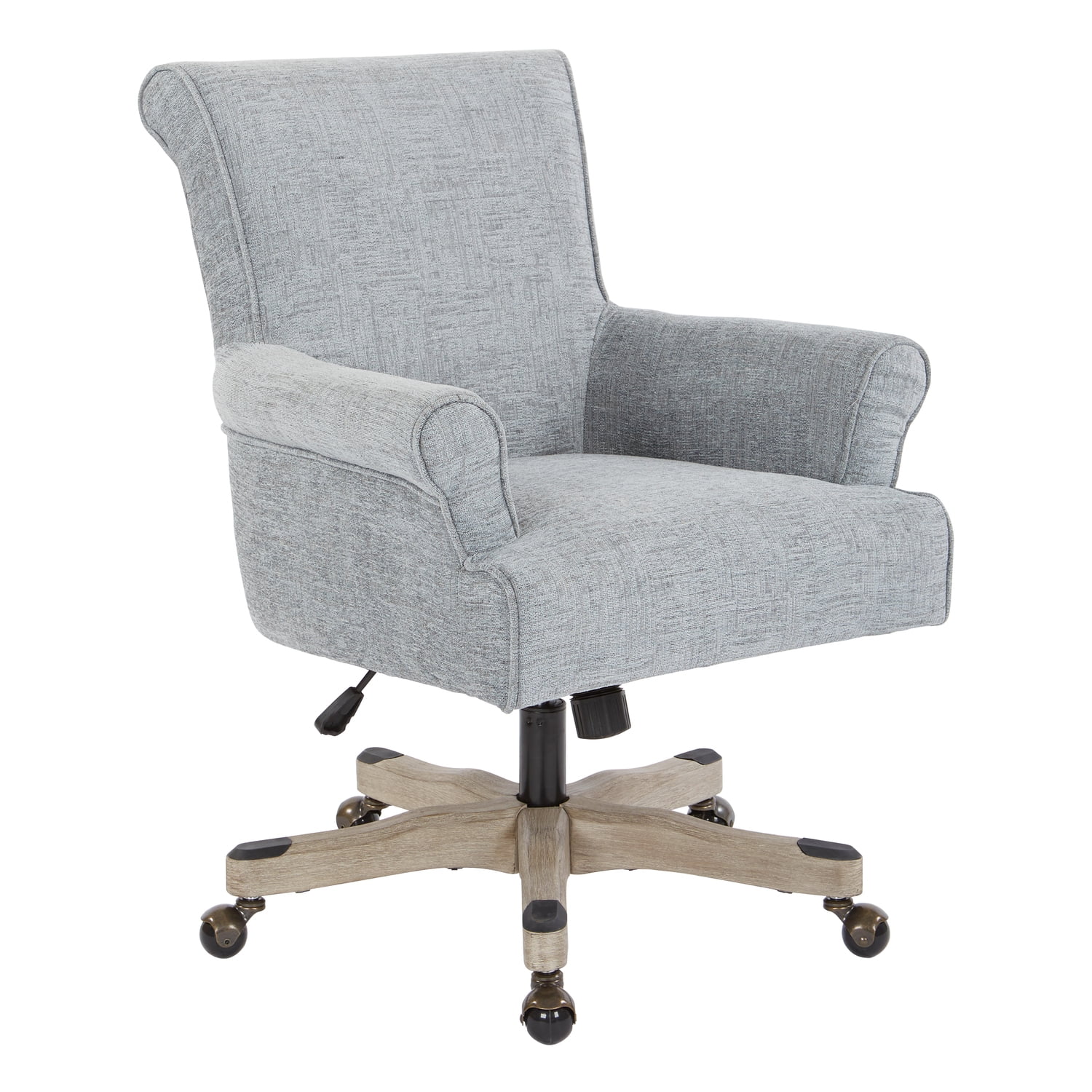 Megan Office Chair in Mist Fabric with Gray Wash Wood - Walmart.com