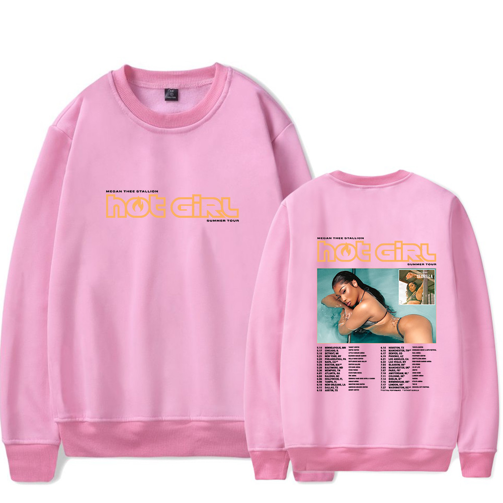 Megan Thee Stallion 2024 Tour Merch Longsleeve Crewneck Hoodie Sweatshirt Logo Women/Men Hooded ...