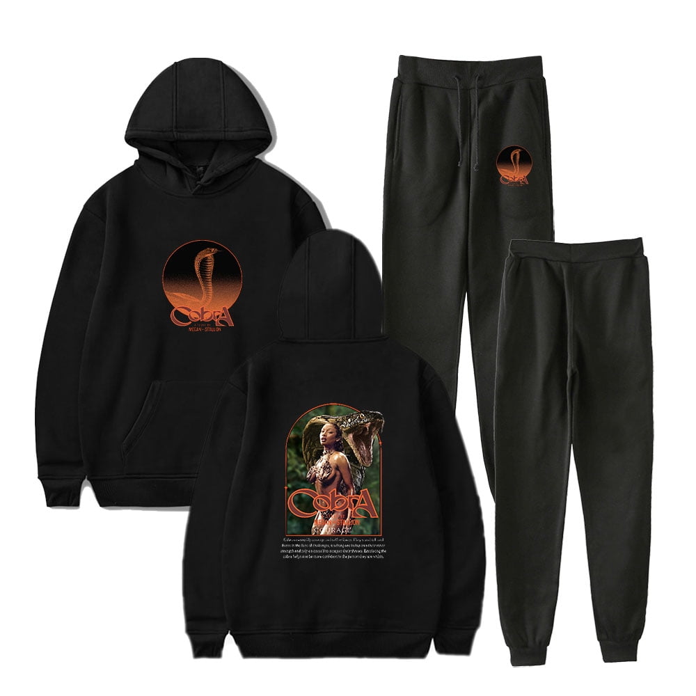 Megan Thee Stallion Hoodie Suit Cobra Printed Casual Clothes 2 Pieces ...