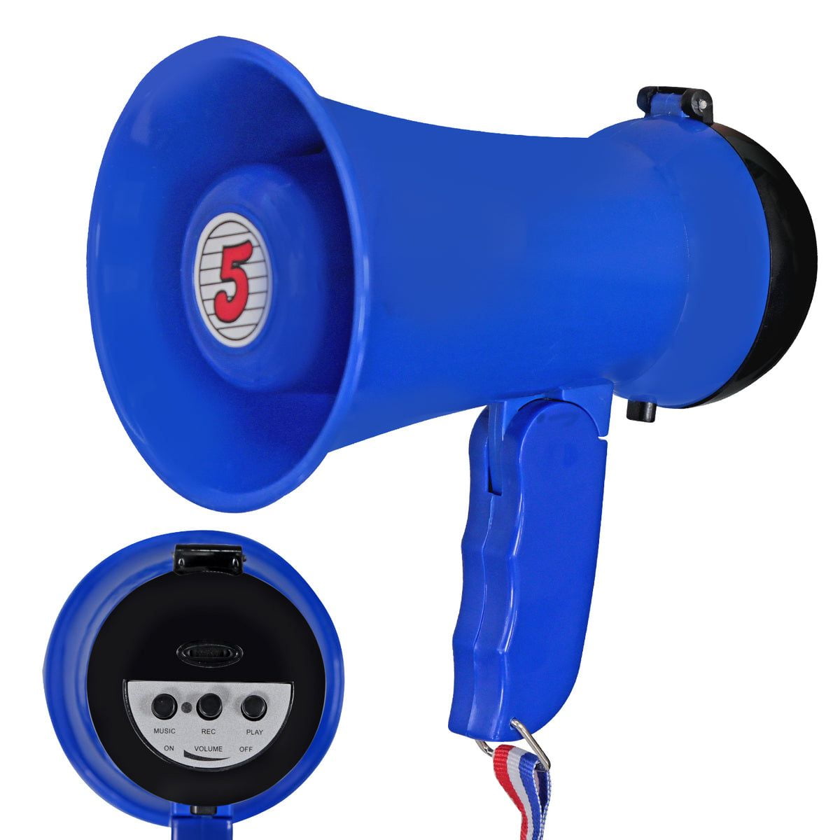 Megaphone Bullhorn Speaker 15W Mini Battery Power Bull horn w Siren 400 ...