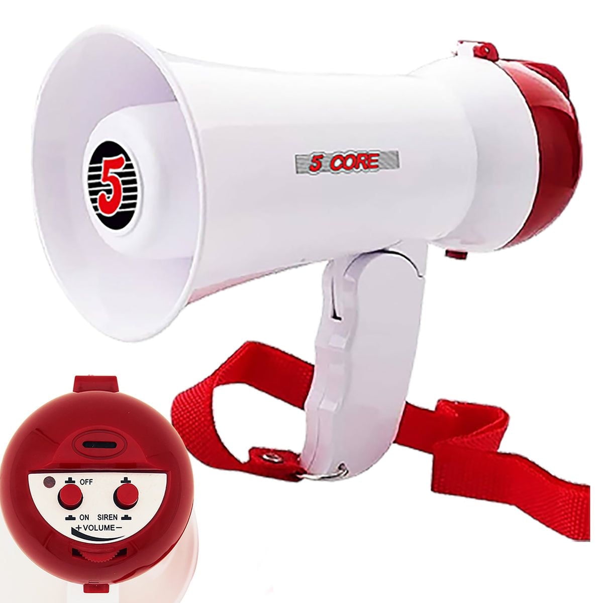 Megaphone Bullhorn Speaker 15W Mini Battery Power Bull horn w Siren 400 ...