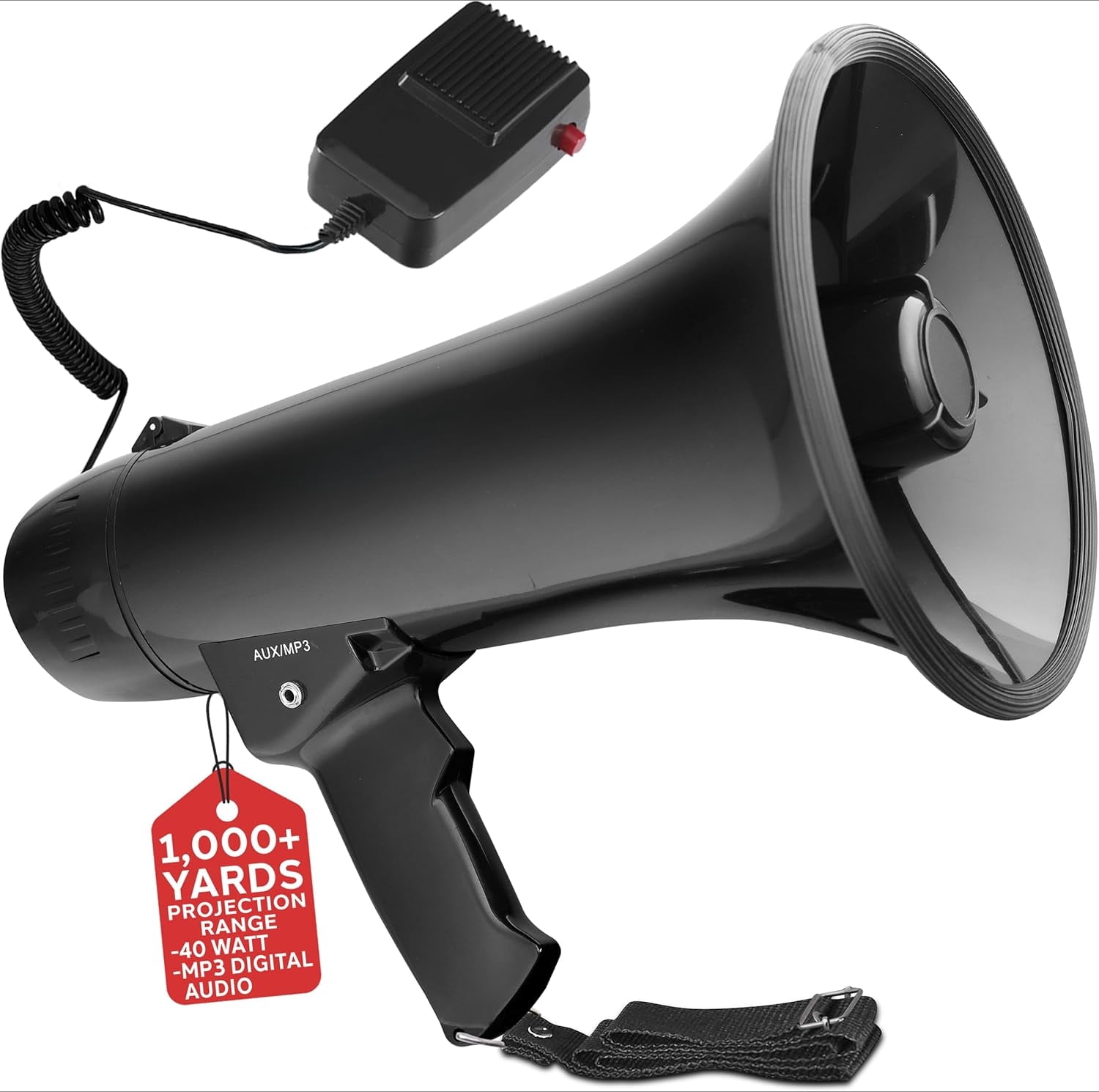 Megaphone Speaker PA Bullhorn Built-in Siren - Adjustable Volume ...