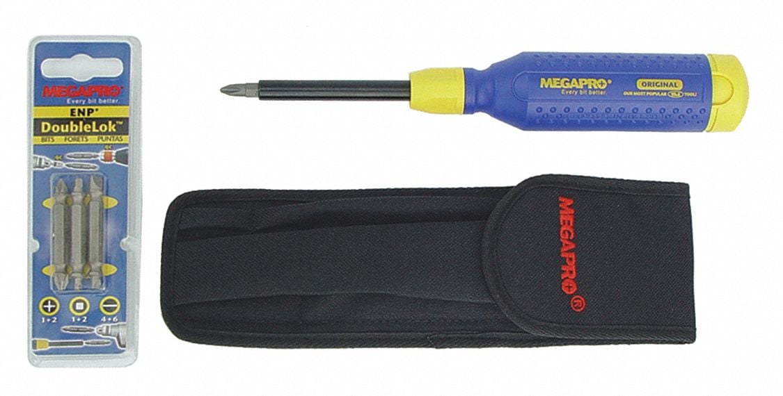 Megapro Multi-Bit Screwdriver, NumBits 6 6KIT4-B - Walmart.com