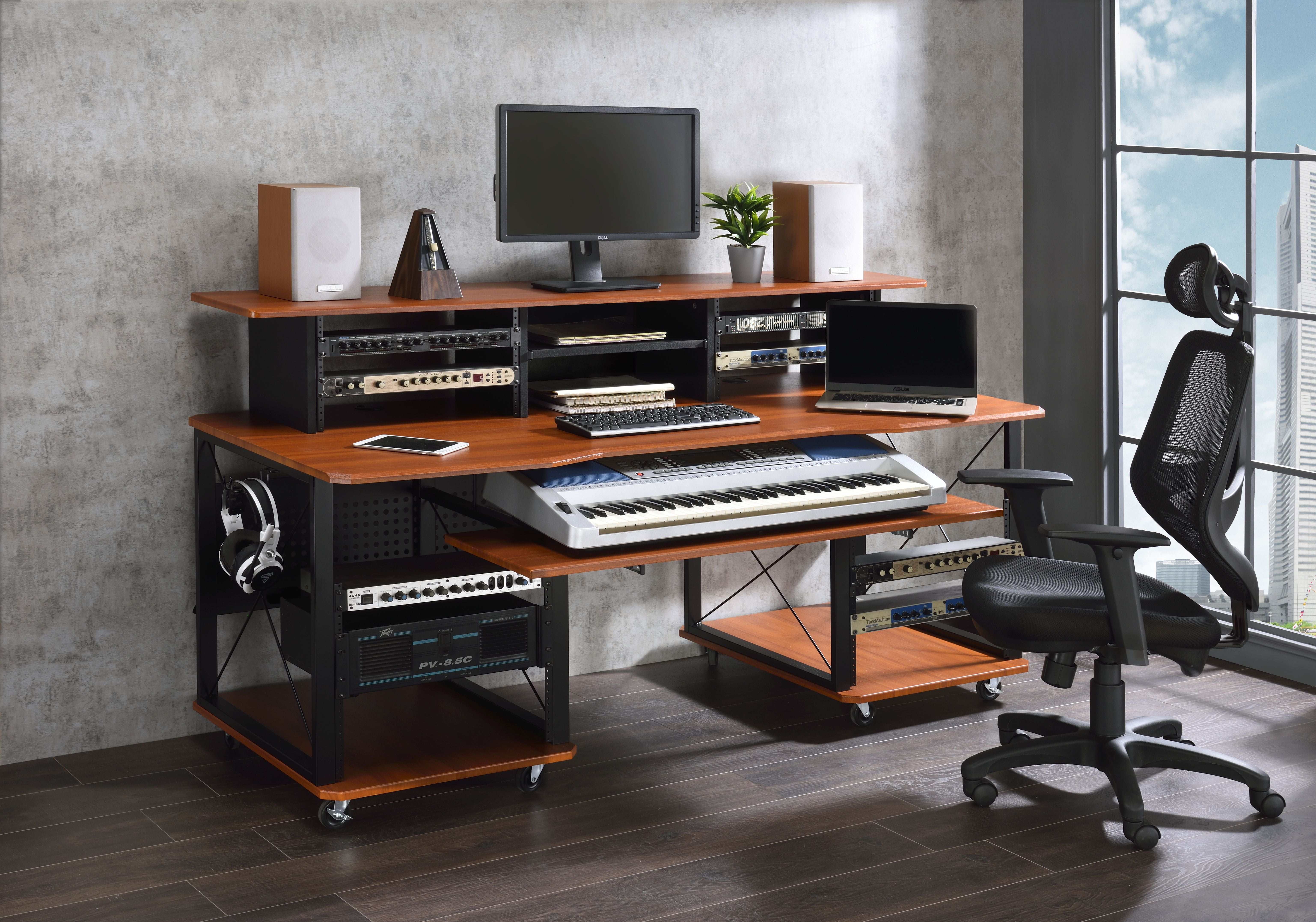 Megara Cherry & Black Finish Music Desk - Walmart.com