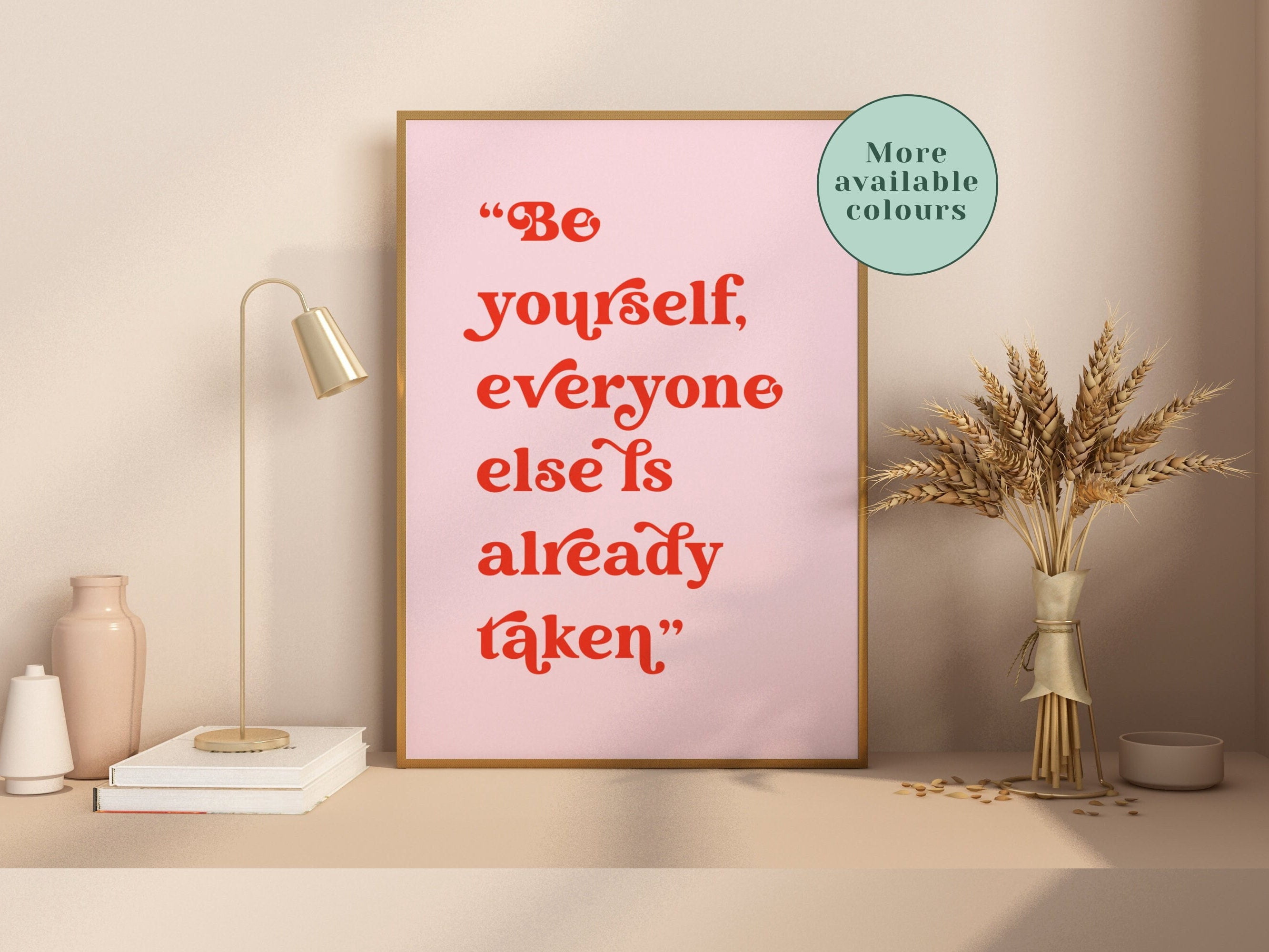 Megas Be Yourself Quote Poster Inspirational Wall Art Motivational ...