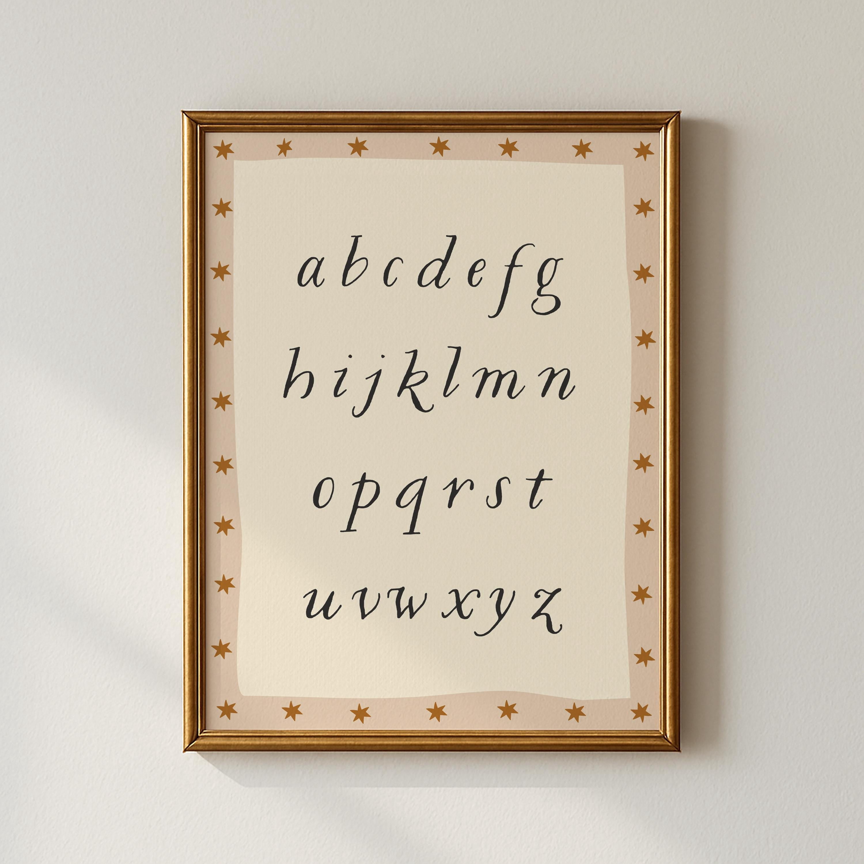 Megas Whimsical Alphabet Nursery Wall Art Vintage Abc Poster Minimalist ...