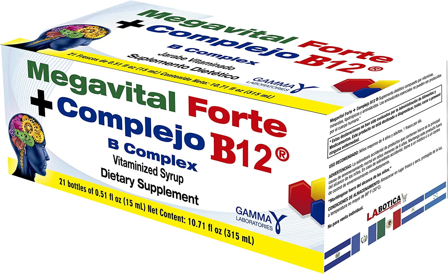 Megavital Forte + Complejo B12 Jarabe Vitaminado 21 Botellas de 0.51 fl ...