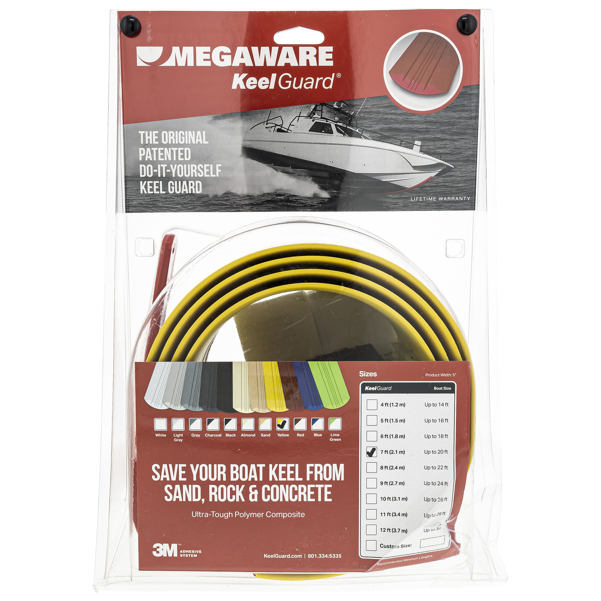 Megaware 757172 Yellow 7' Keel Guard Boat Life Protector - Walmart.com